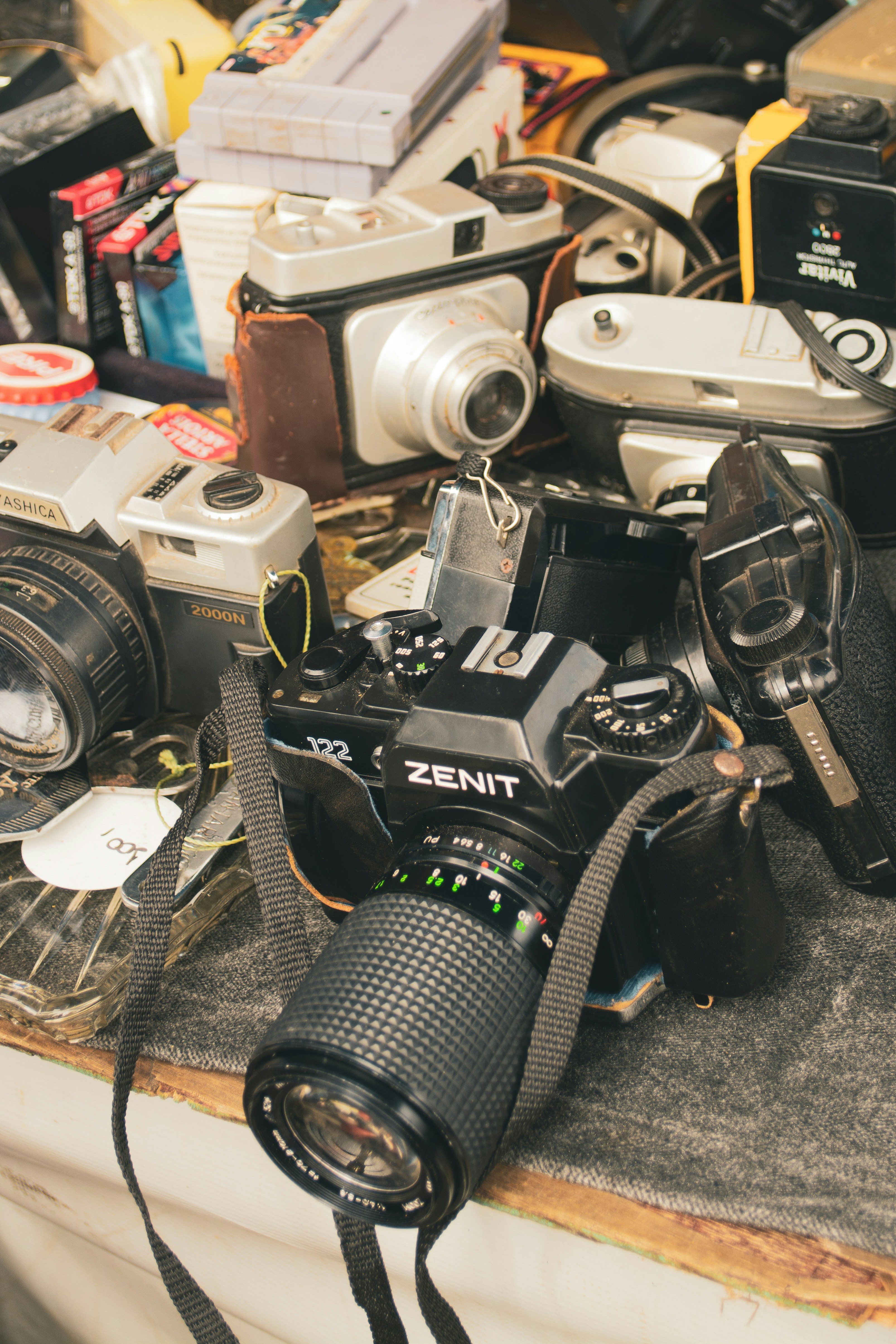 Zenit Centerstage: A Compact Beacon Among Vintage Camera Relics