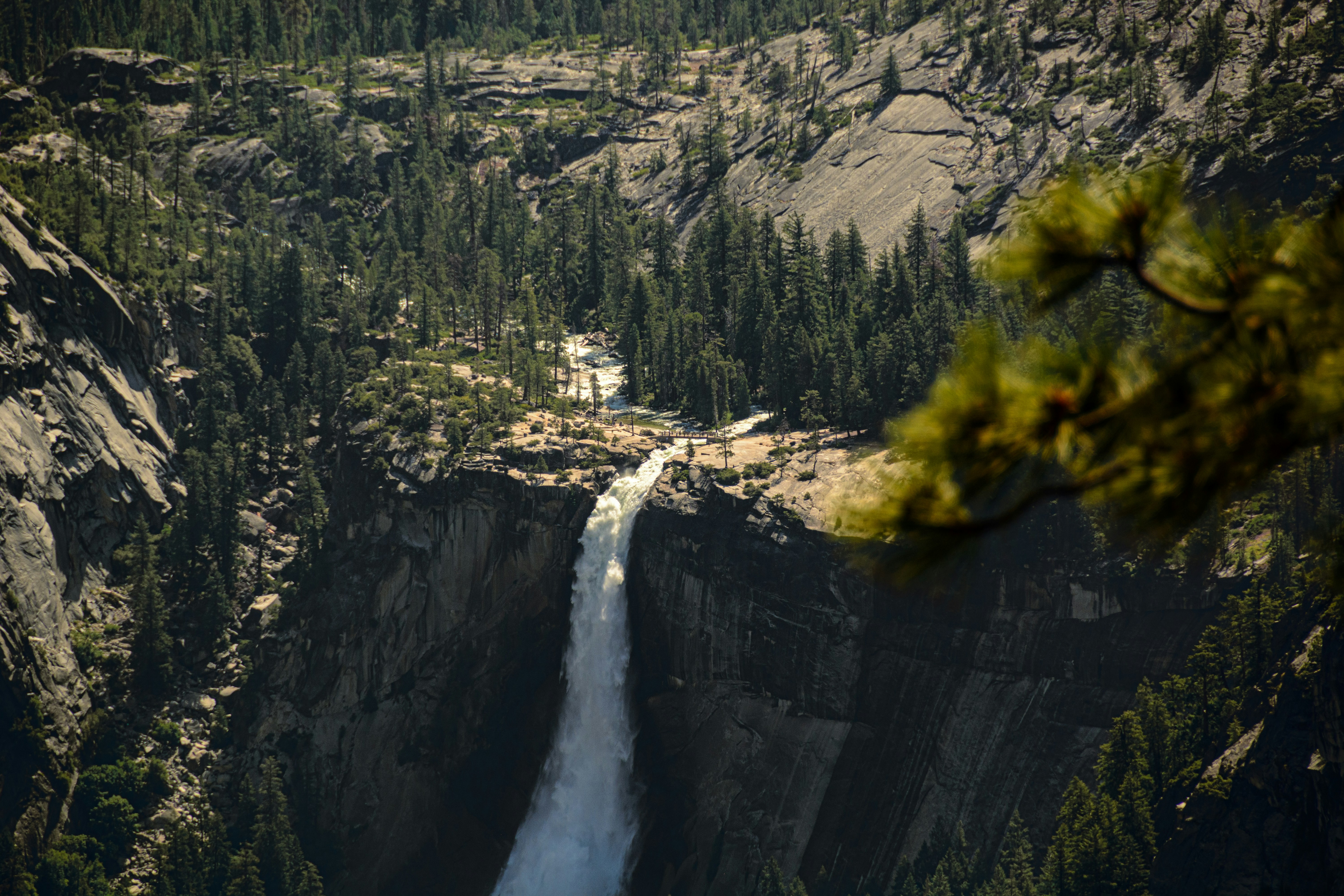 A view of a waterfall from a high point of view photo – Free Nevada ...