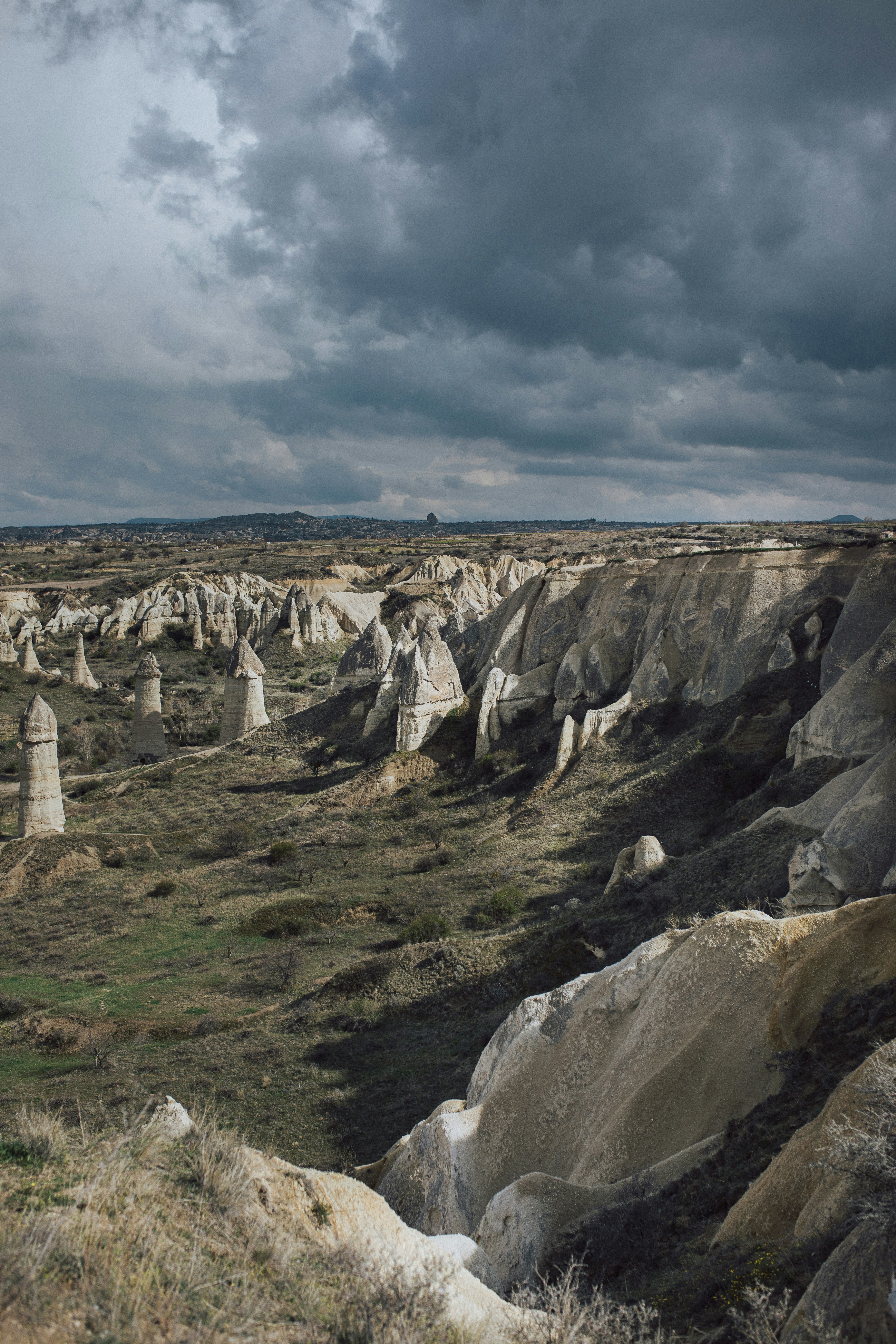 Storm-Sculpted Spires: Wind-Worn Fairy Chimneys Across a Cappadocian Plain