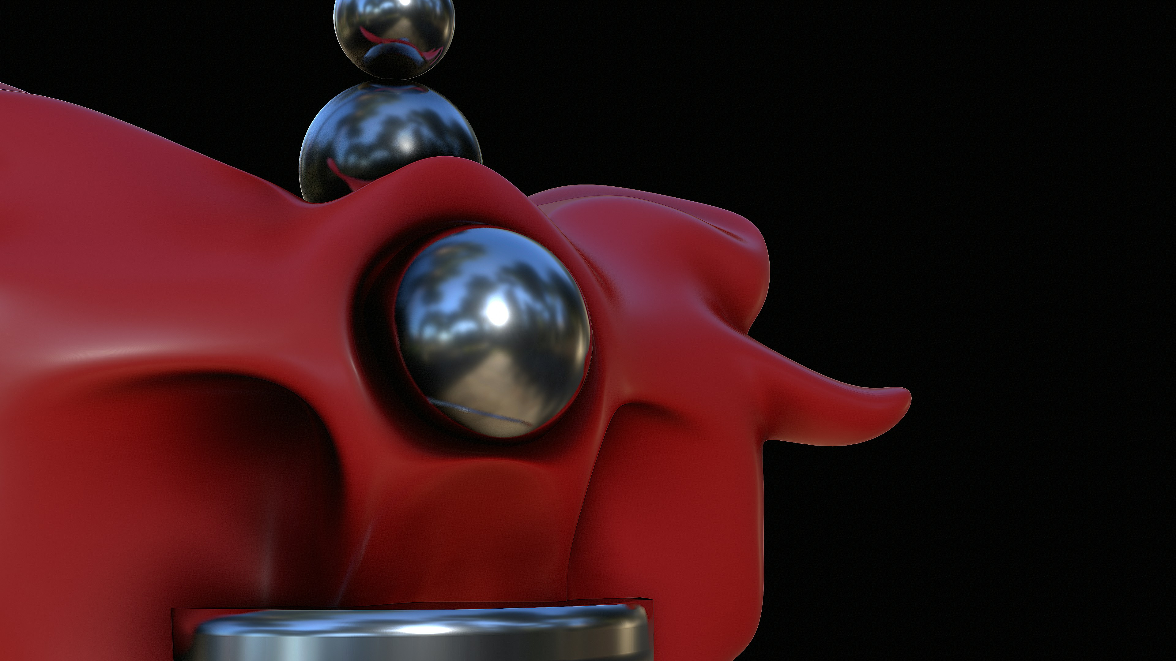 A red object with two silver balls on top of it photo – Free Abstract ...