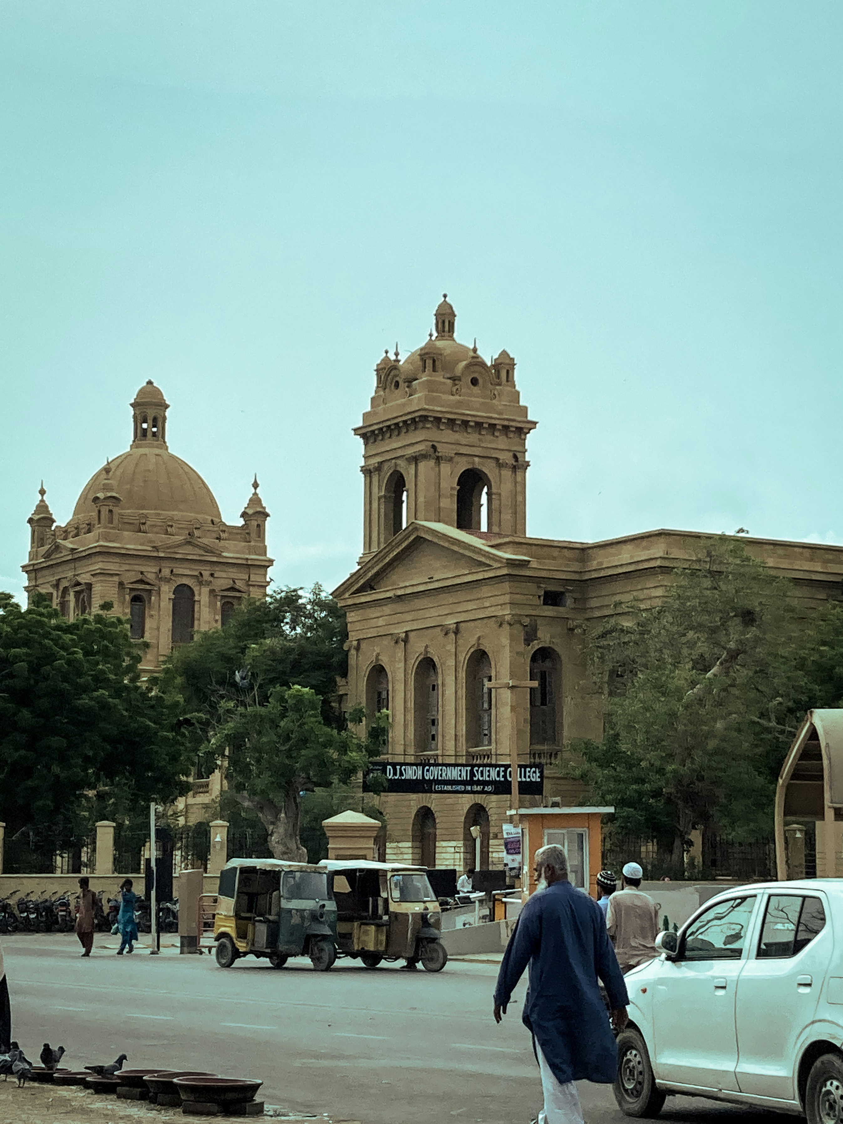 Quiet City Square with Dome and Bell Tower