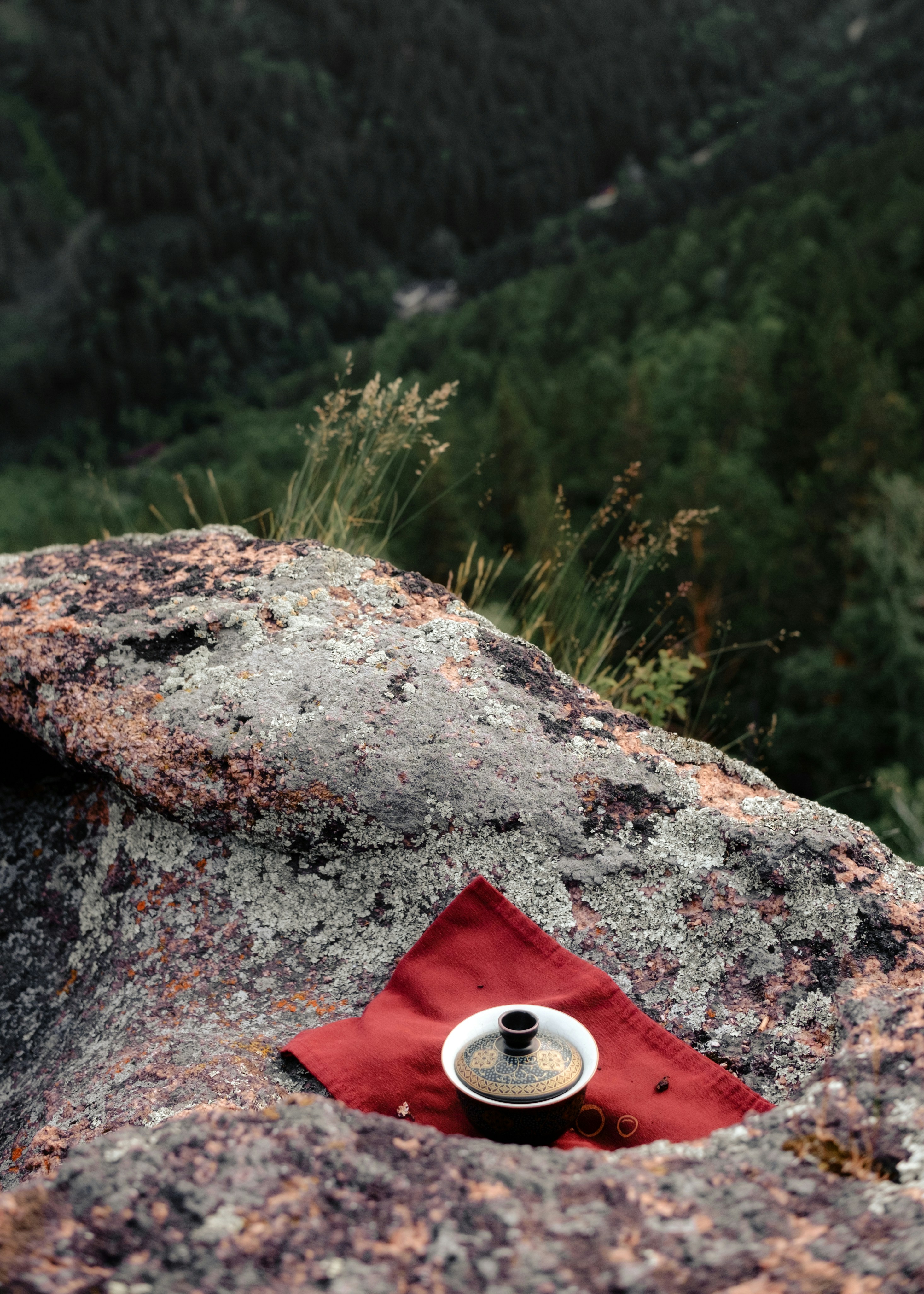 Red Cloth Trophy in a Alpine Crevasse