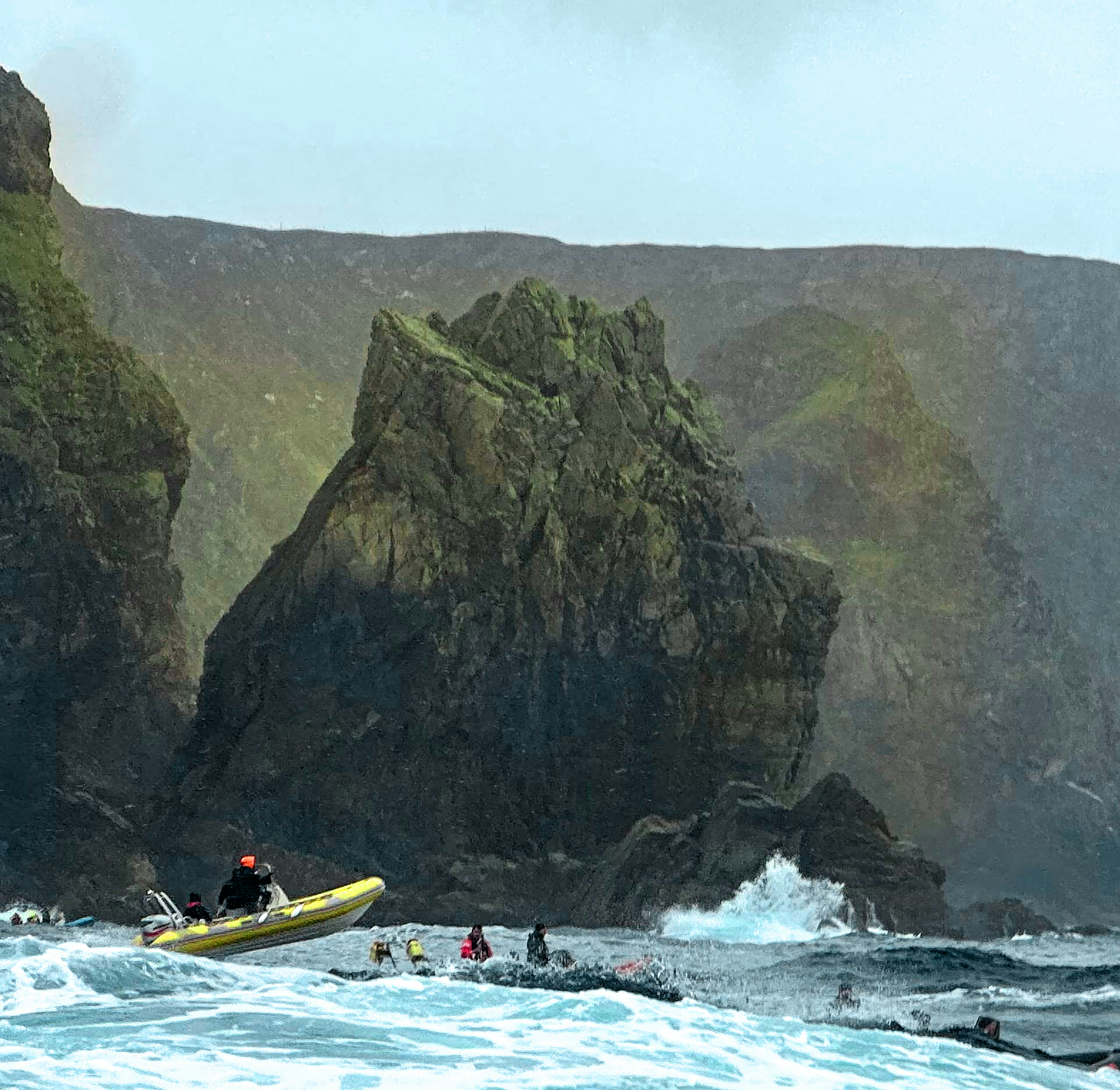 A group of people in a raft in the ocean photo – Free Ireland Image on ...