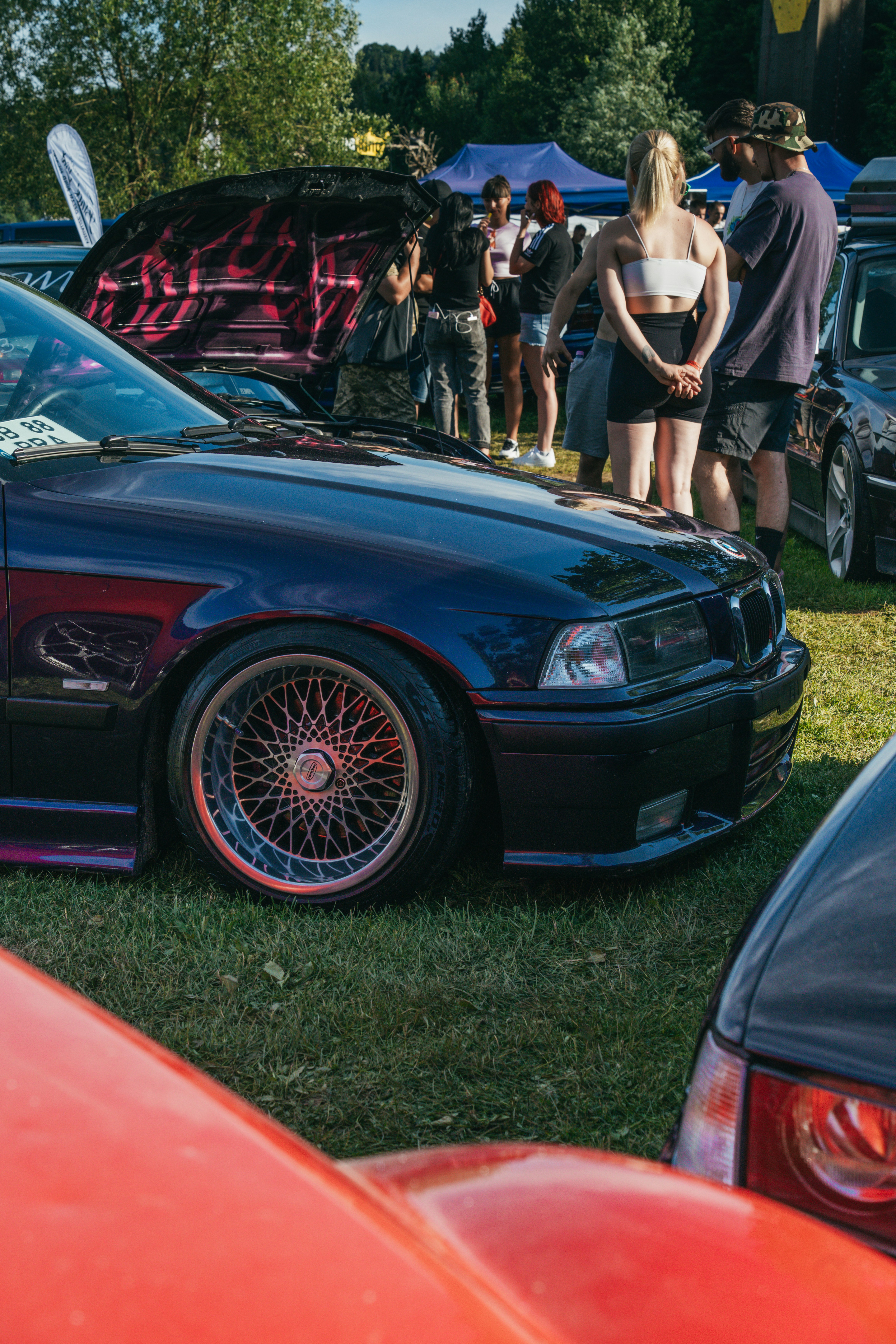 Midfield Car Meet: A Blue Jaguar and Friends in the Park
