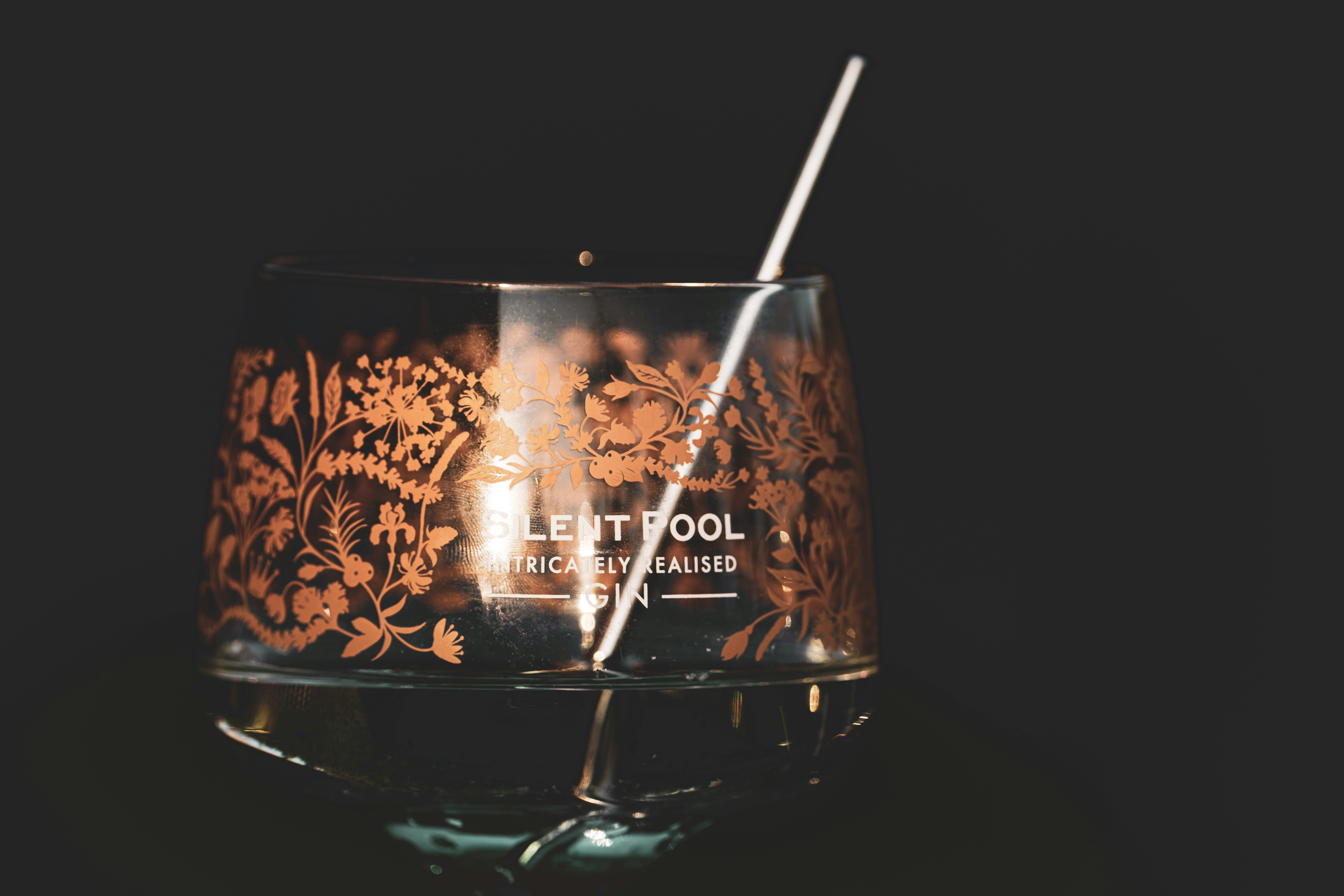 Floral Etchings in Midnight Glass