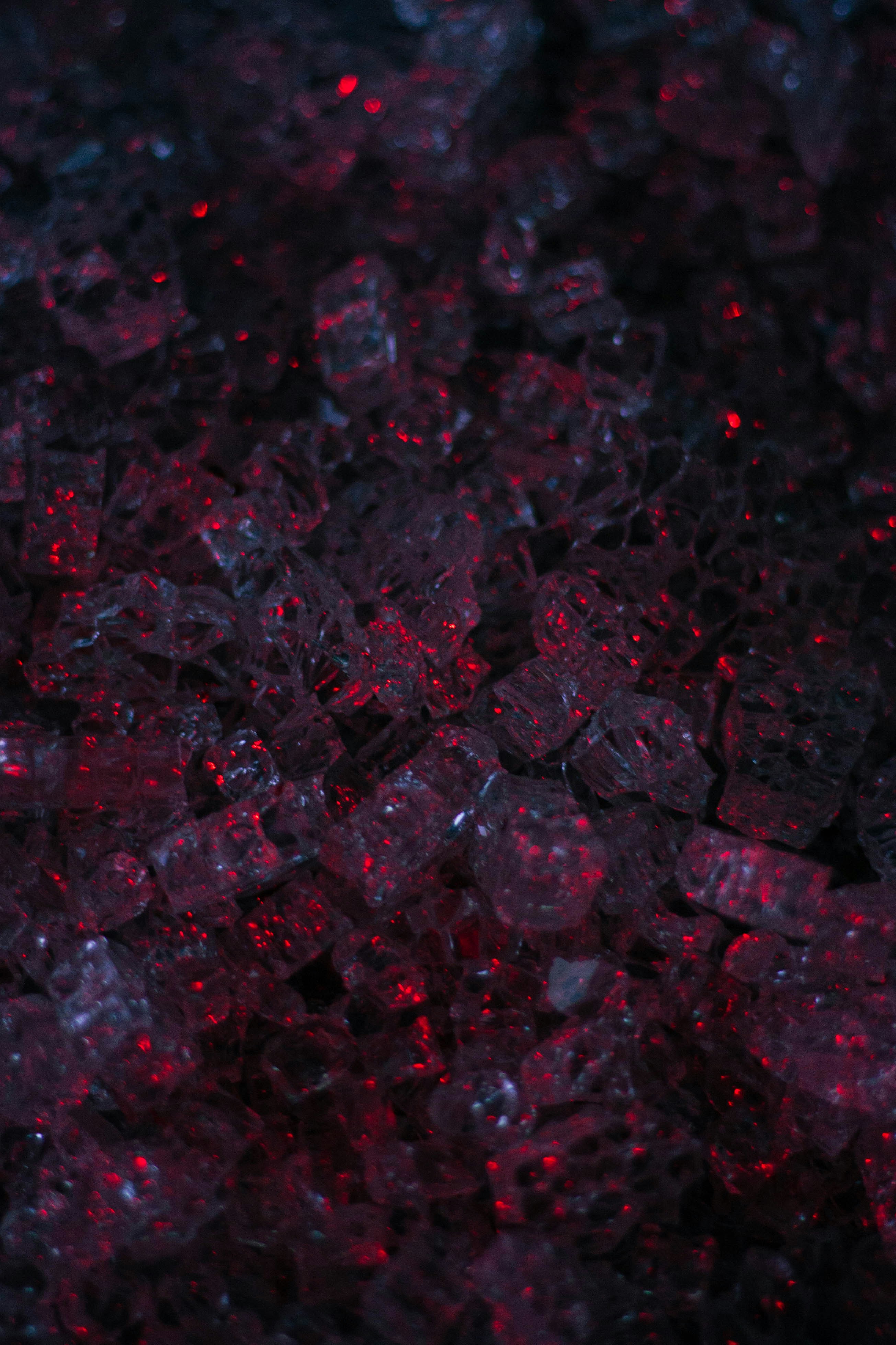 Crimson Glow Among Velvet Crystals