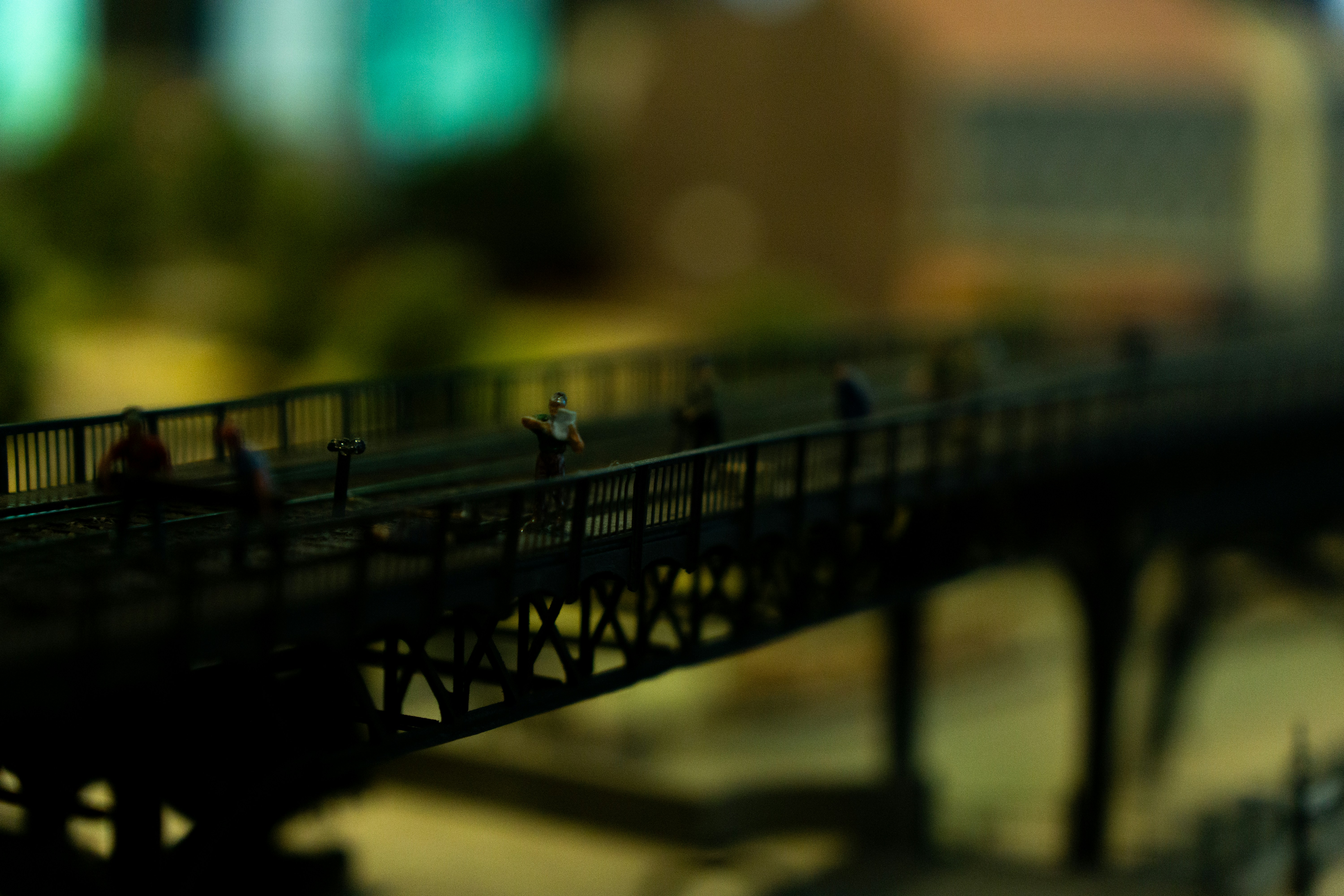 Moonlit Bridge, Tiny Traveler: A Narrow Moment of Focus