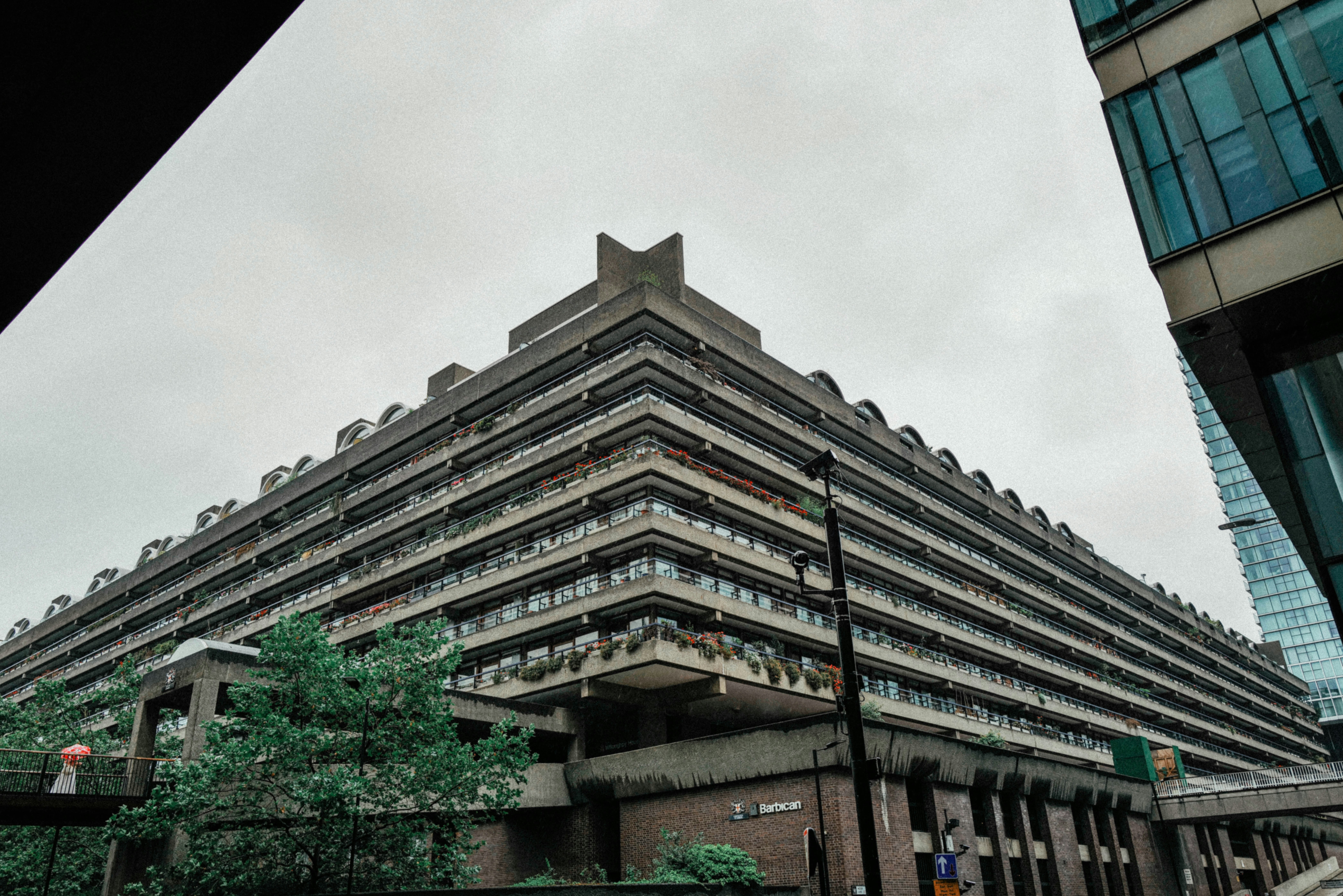 Terraced Brutalism Reaching Toward an Overcast Sky