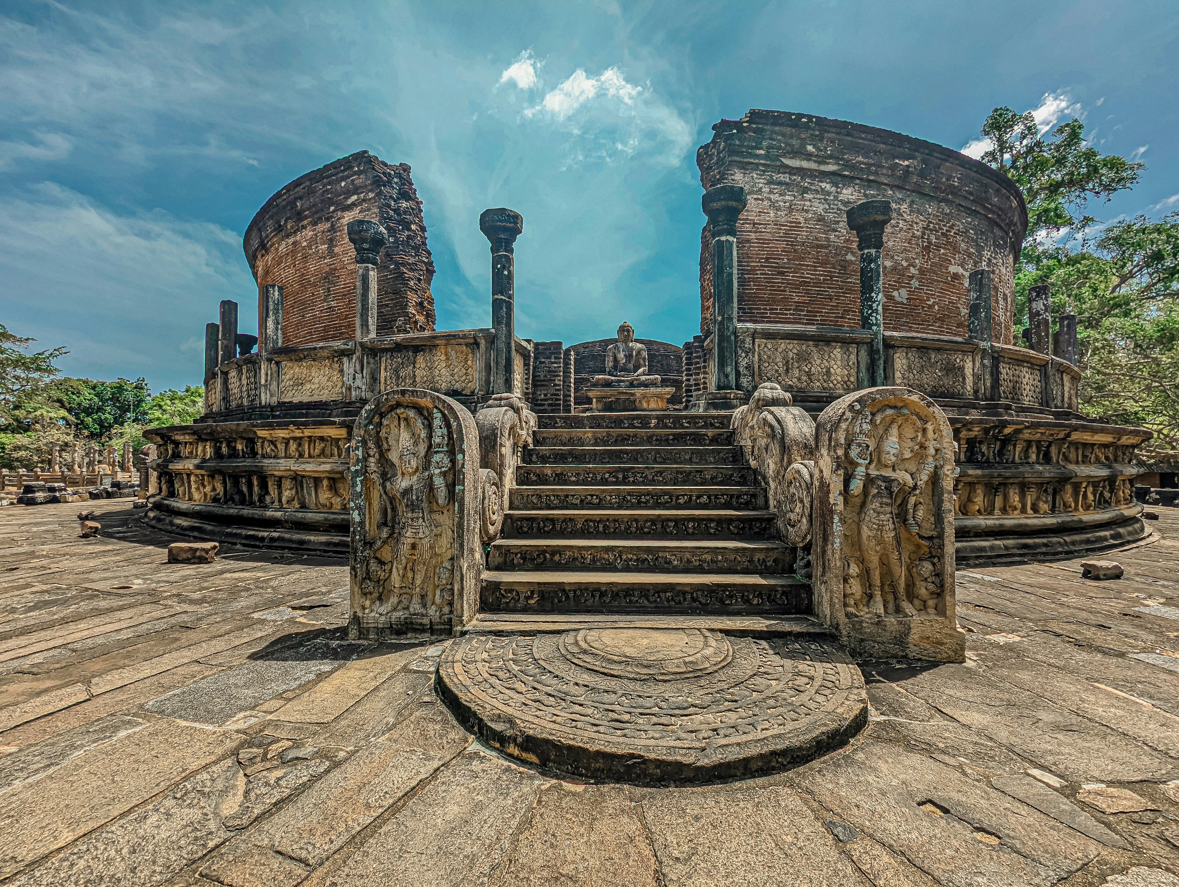 Central Staircase to the Circular Terrace: Echoes of a Stone Sanctuary