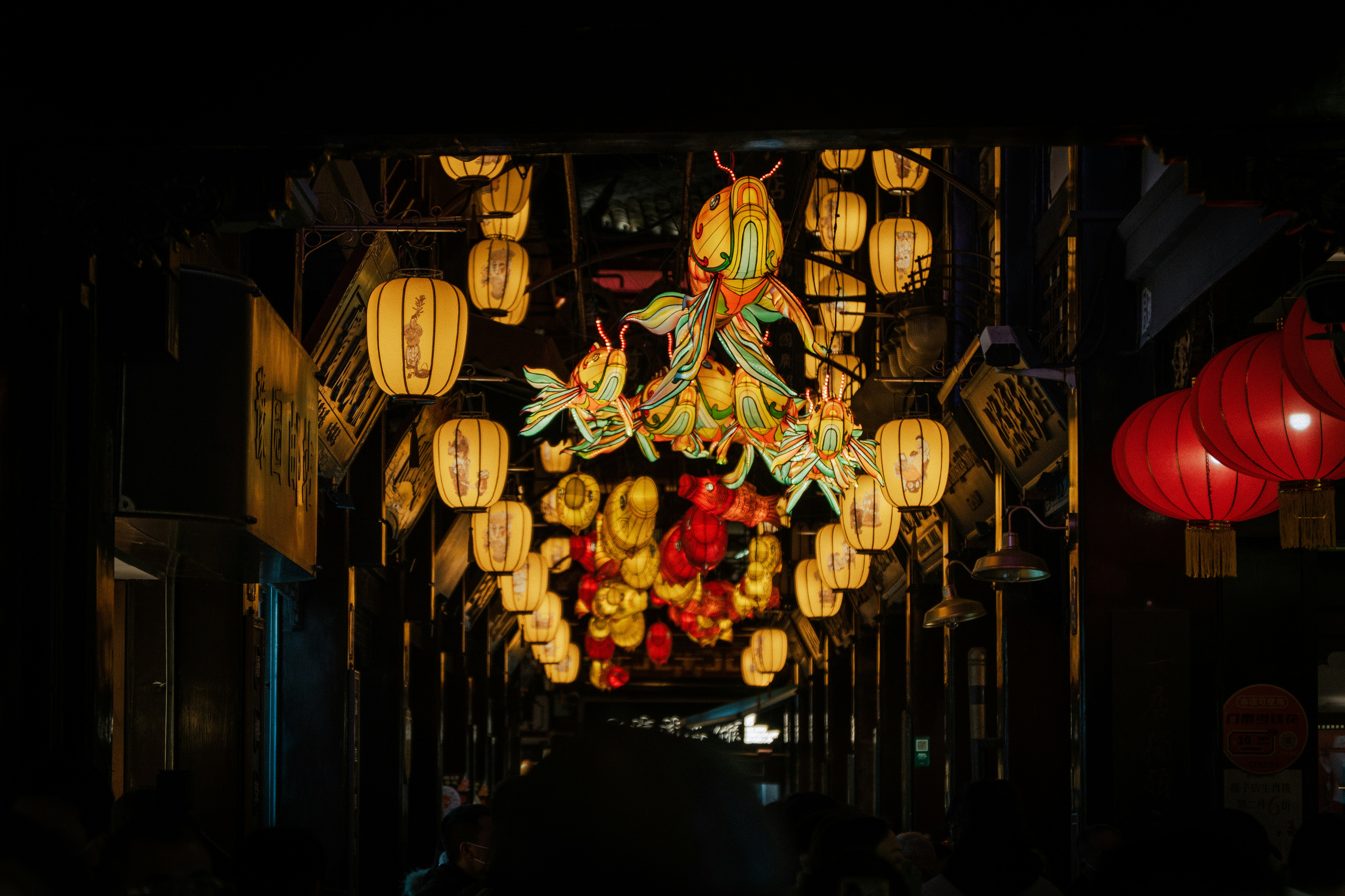Lantern-lined Night Market: A Corridor of Glow
