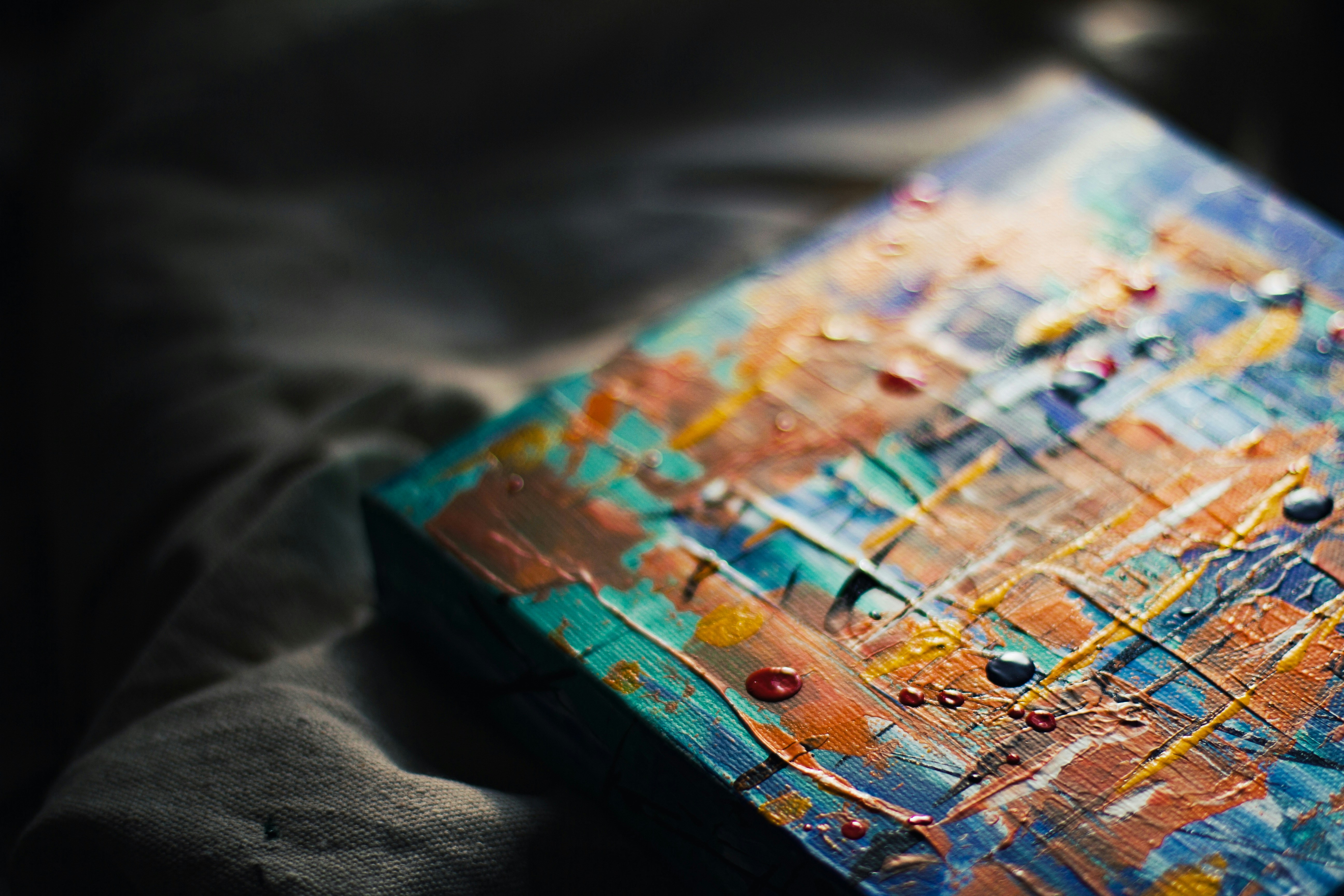 Weathered Color Map Panel Dappled with Water Droplets
