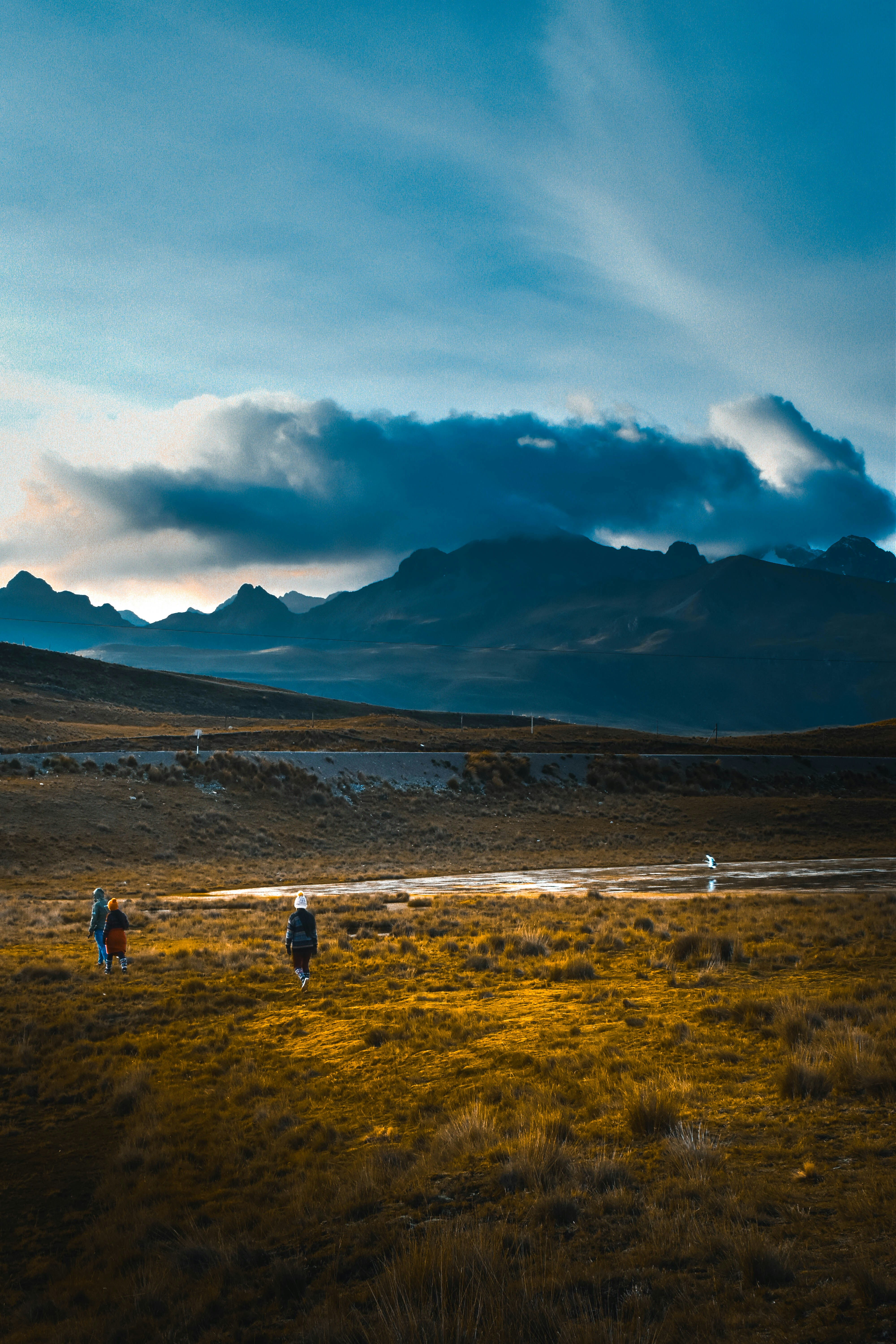 A couple of people walking across a lush green field photo – Free Perú ...