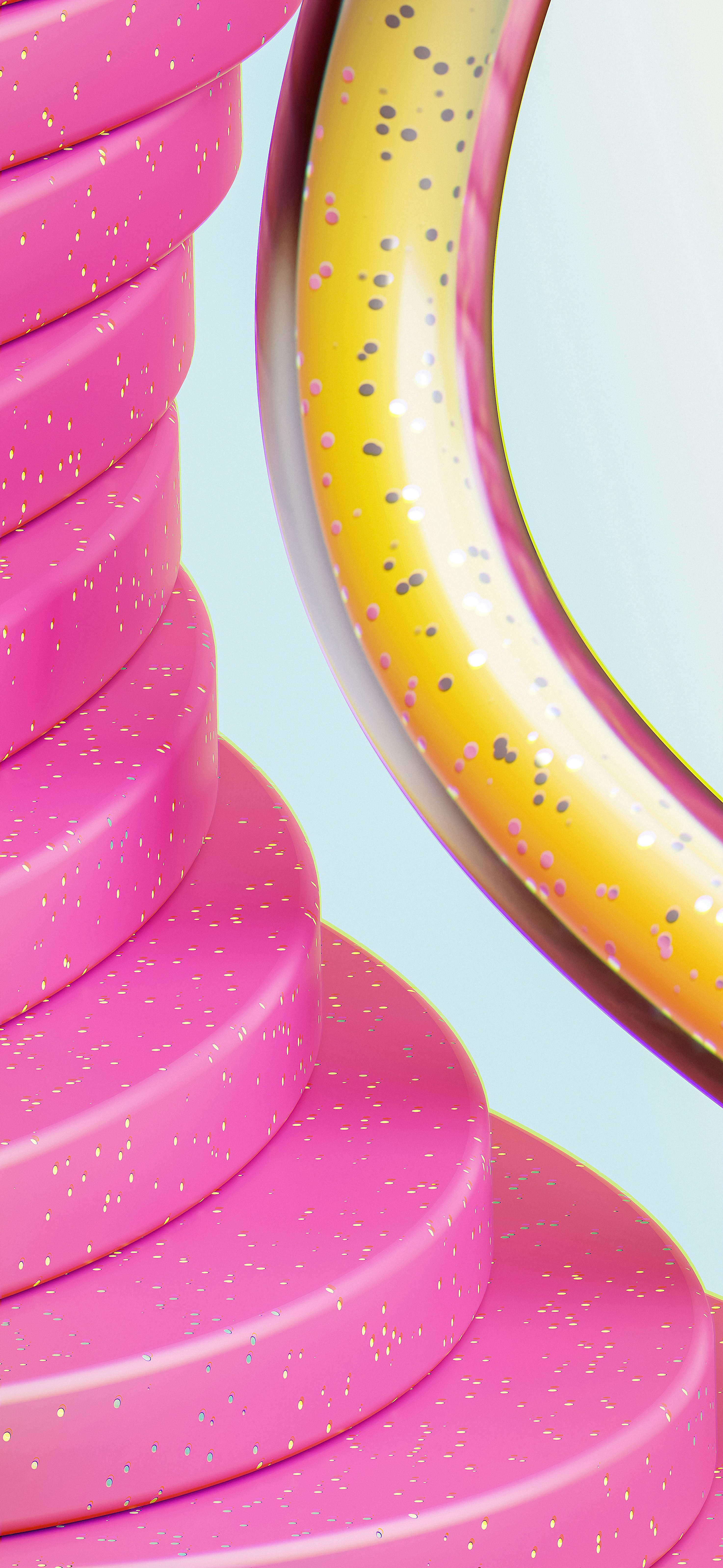 A stack of pink discs with a mirror in the background photo – Free ...