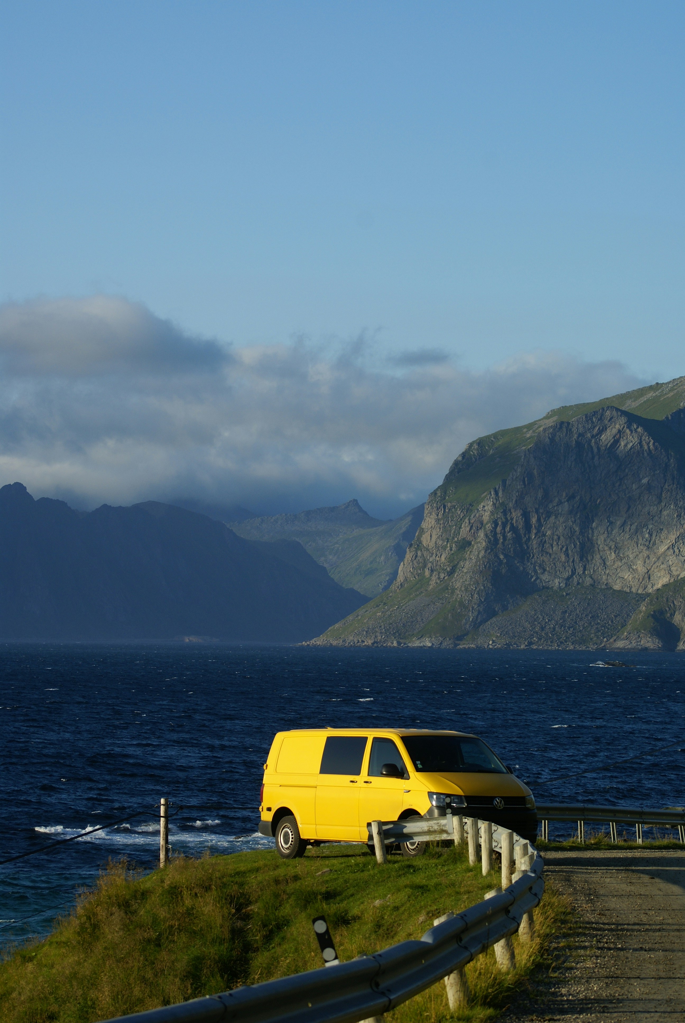 Golden Van at the Edge of the Cliff