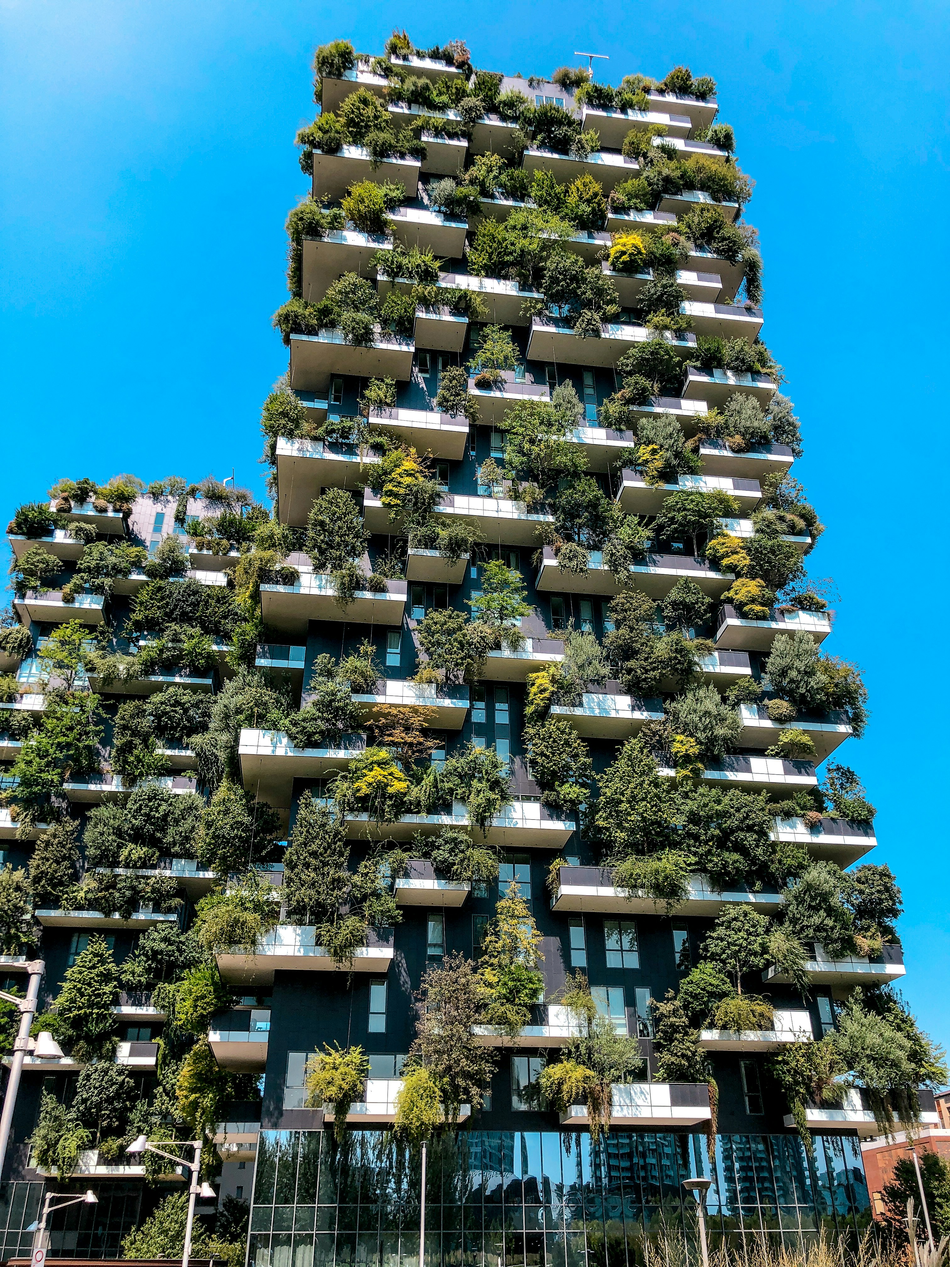 A very tall building with lots of plants growing on it photo – Free ...