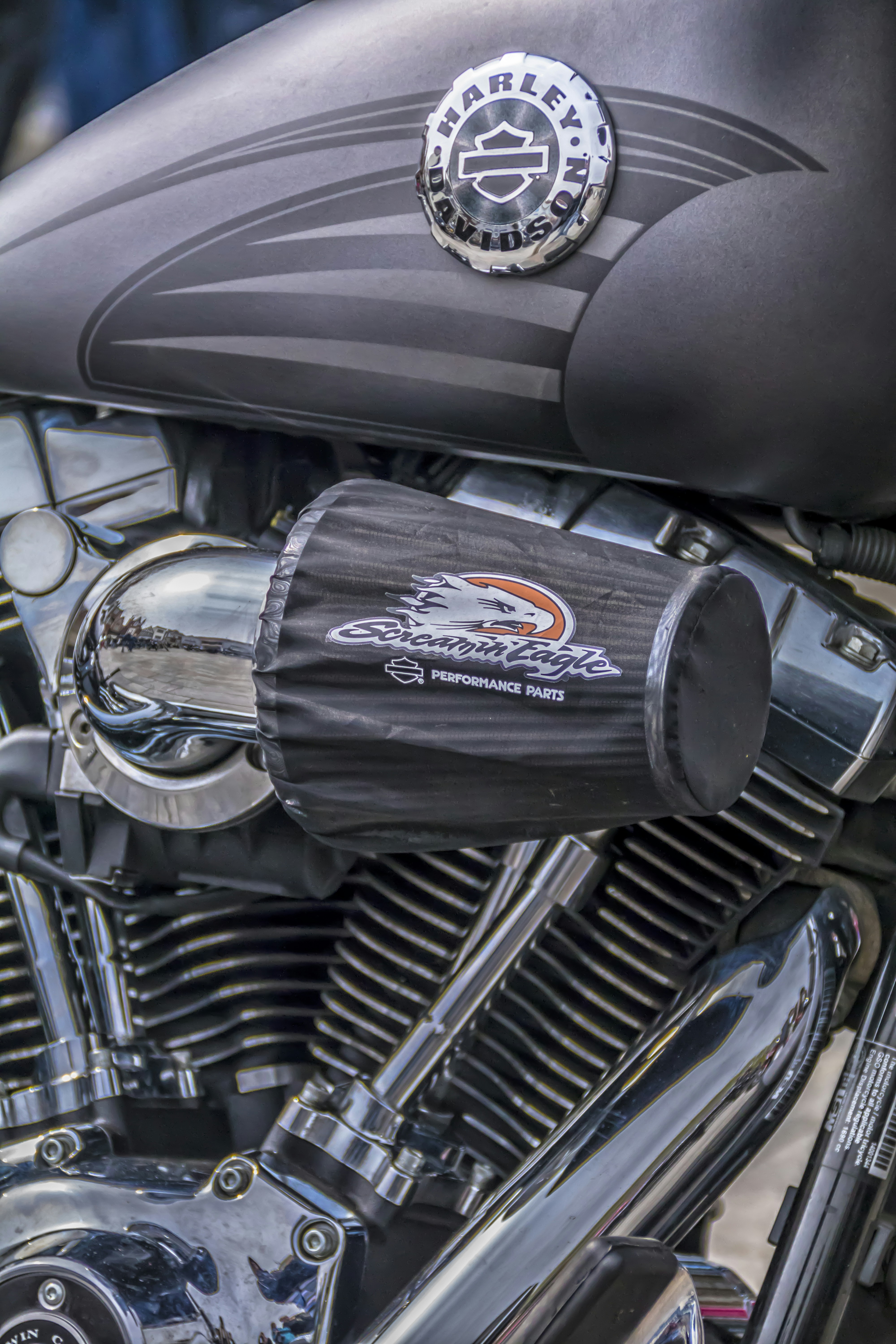 Screamin' Eagle in Chrome: a Harley engine close-up