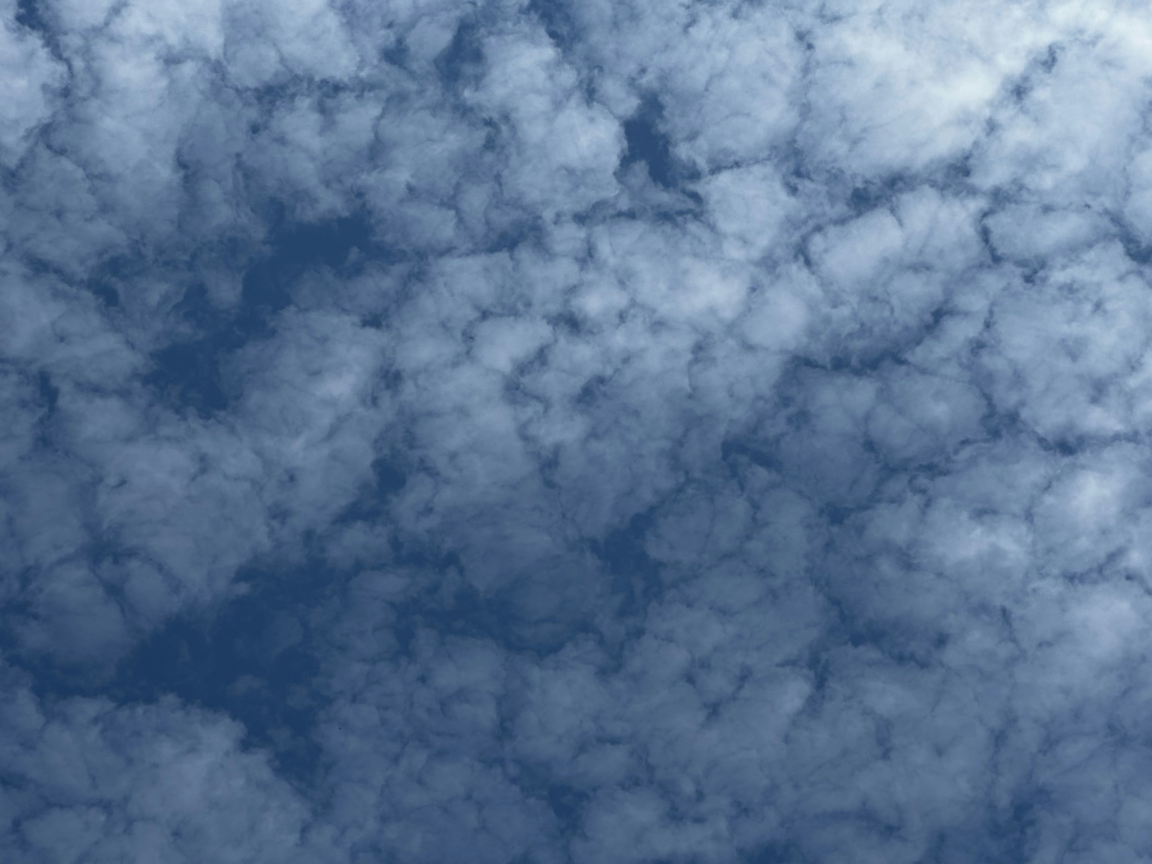 Azure Quilt: Cotton-Cloud Skies over a Quiet Blue Expanse