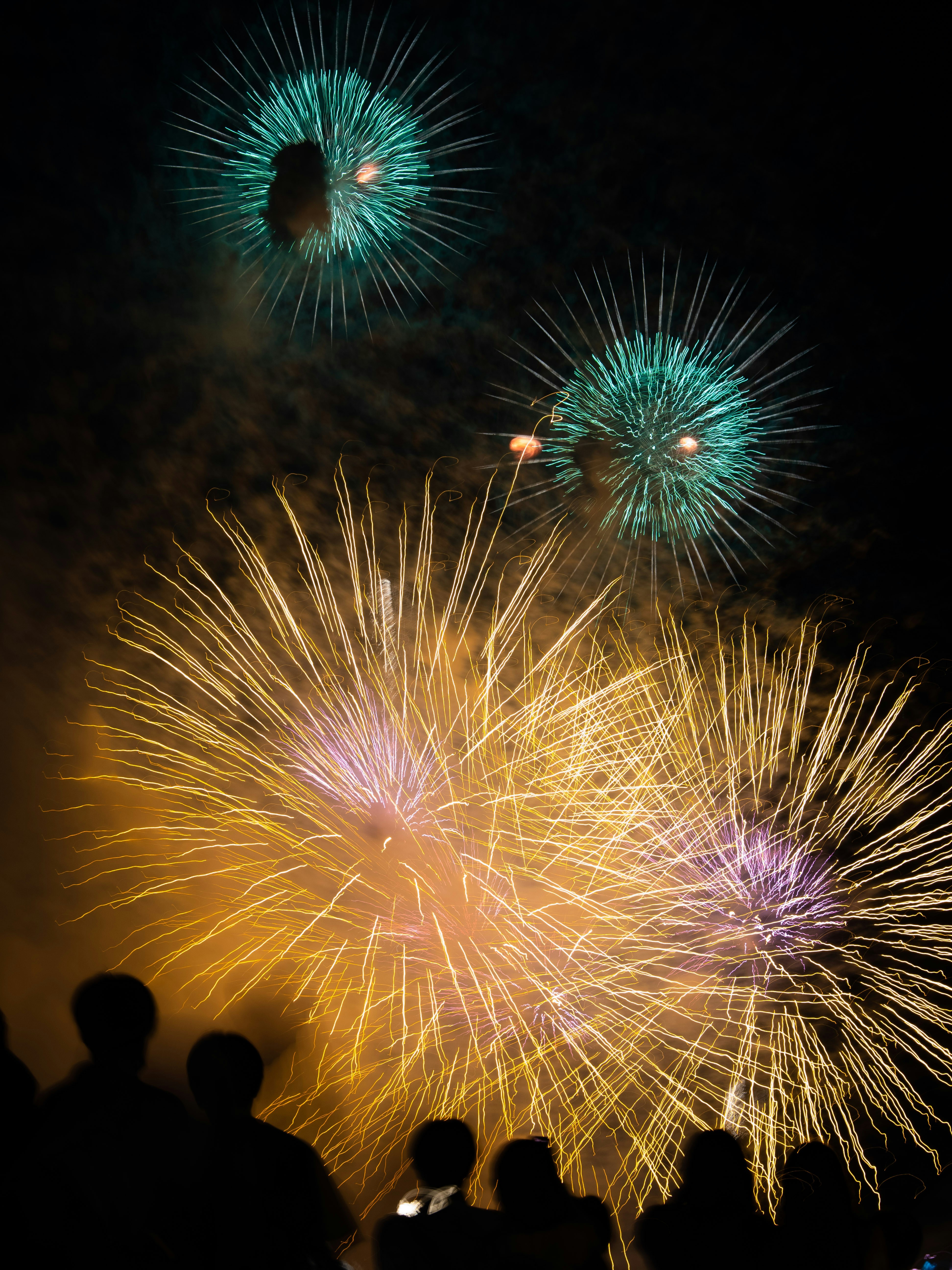 A group of people watching a fireworks display photo – Free Fireworks ...