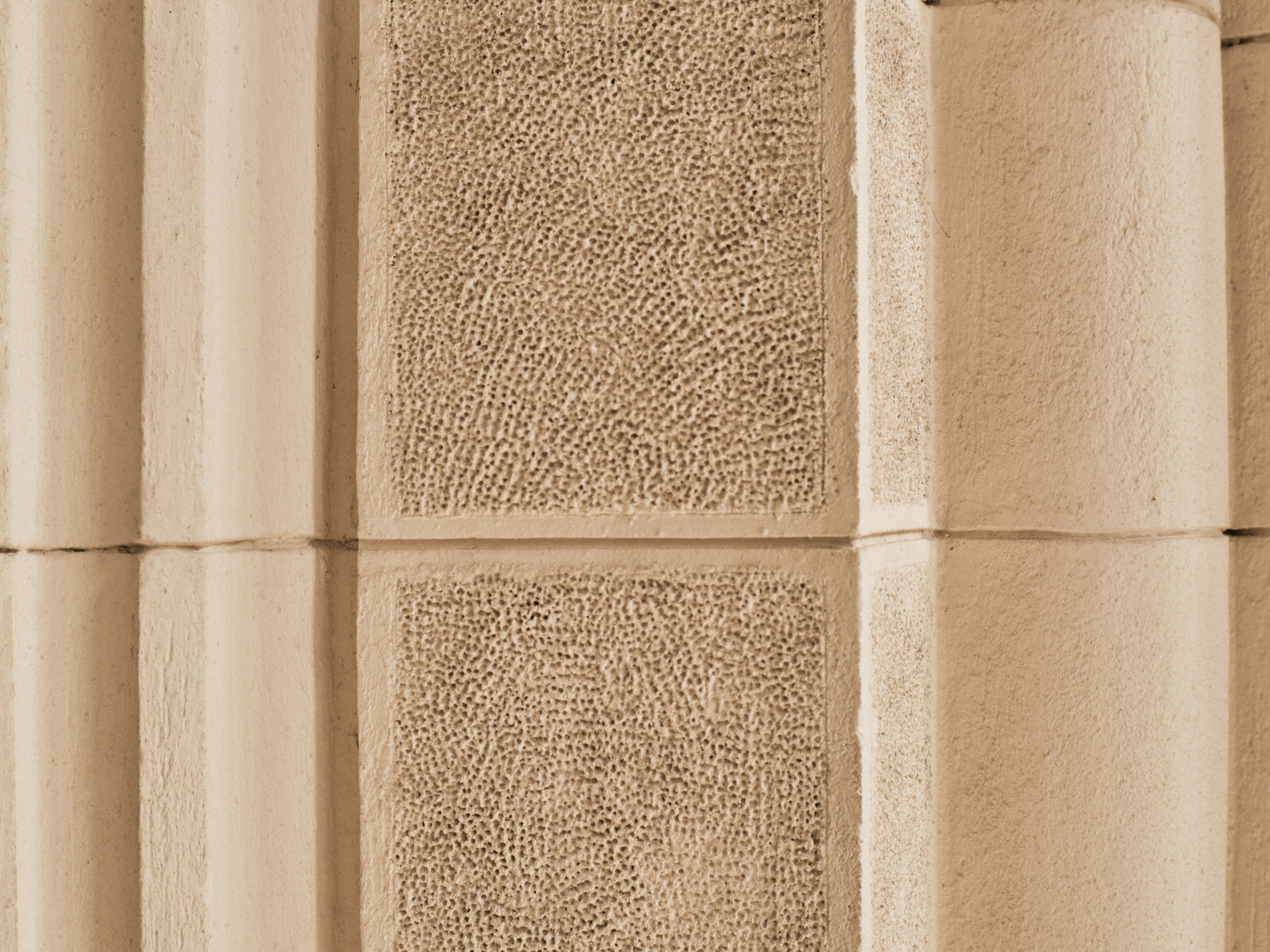 Architectural Texture: A Sepia Facade of Repeating Panels