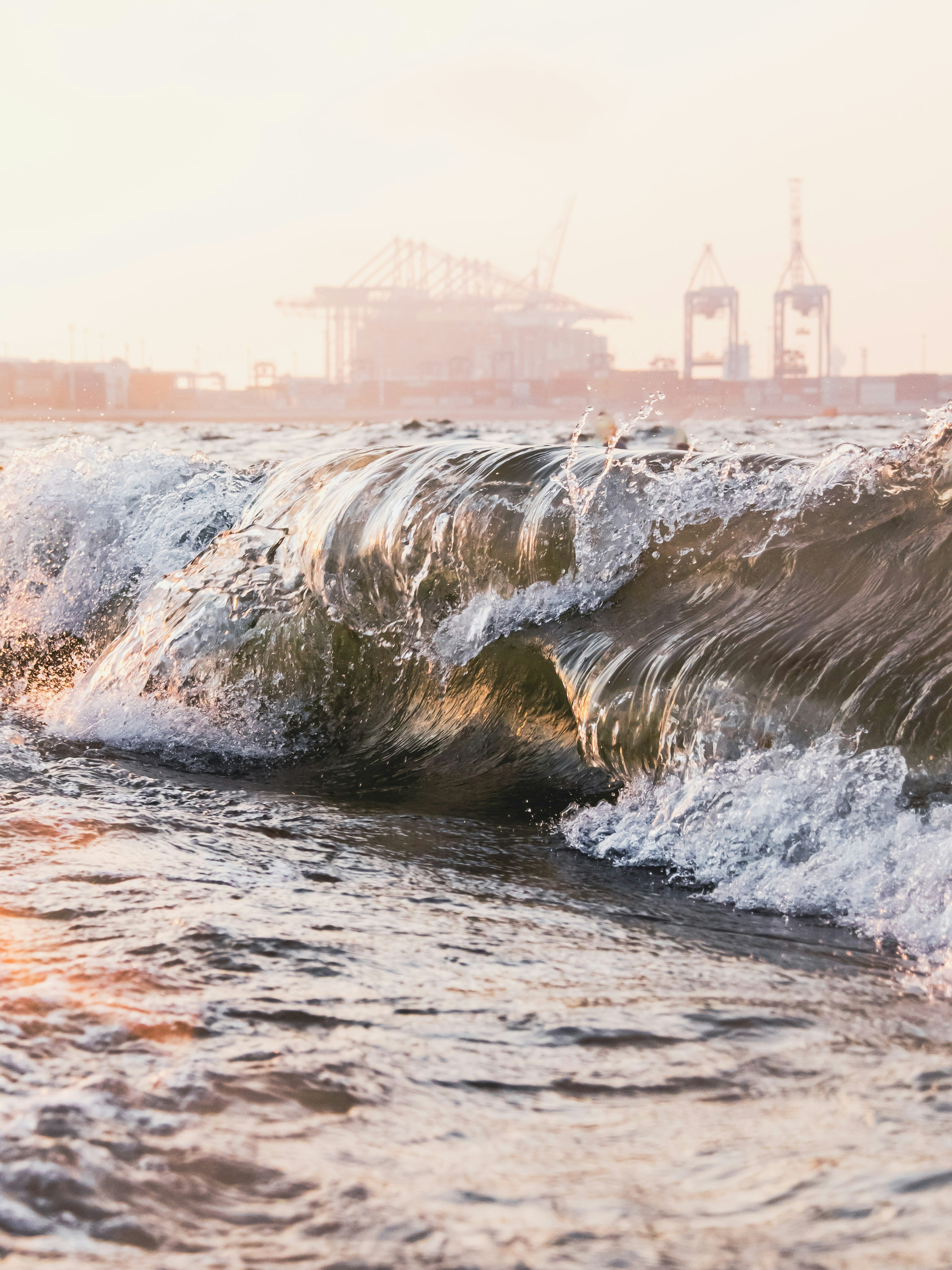 Un homme chevauchant une vague sur une planche de surf photo – Photo ...