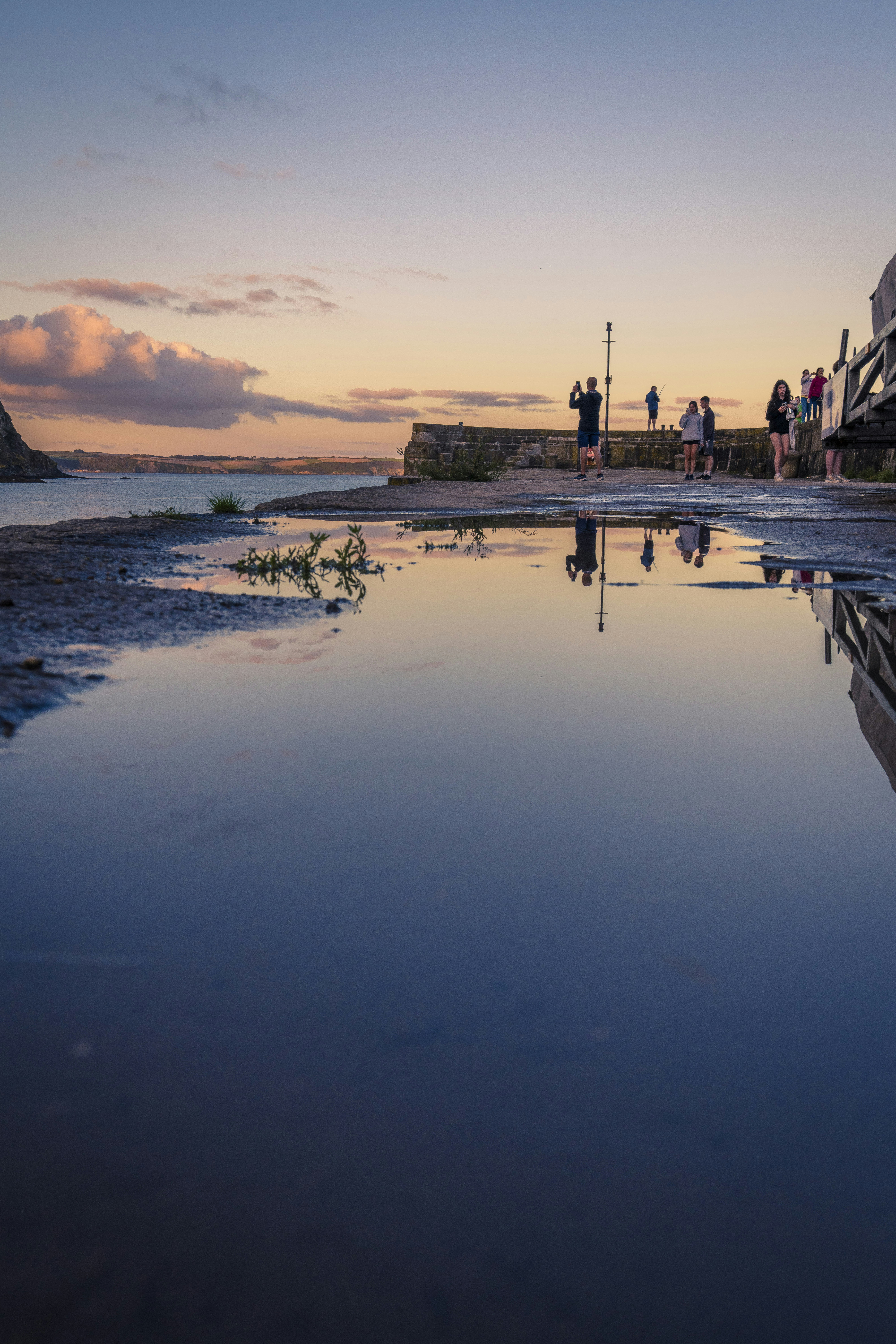 Sunset Reflections on Coastal Path