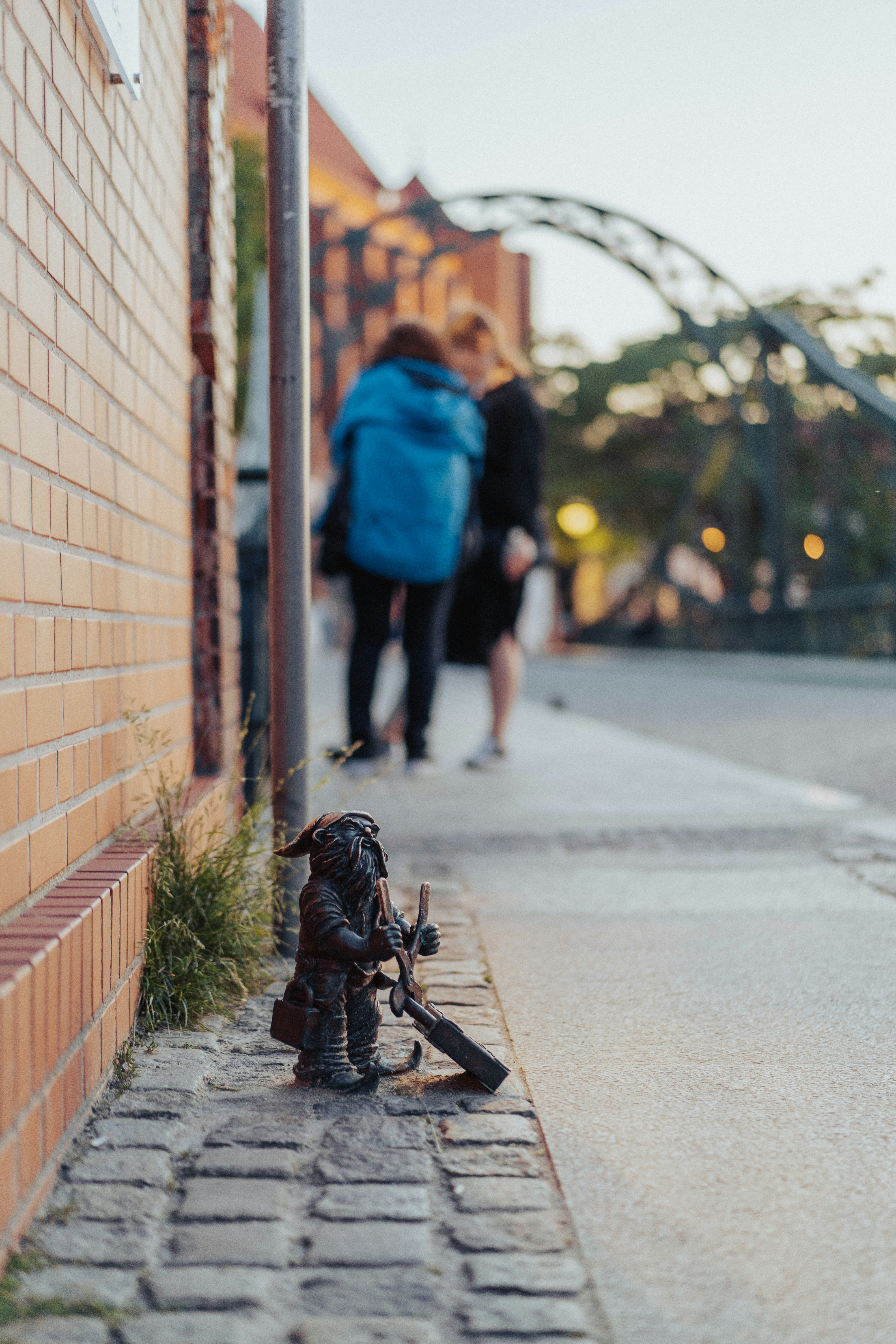 Tiny Warrior on the Cobblestone Path