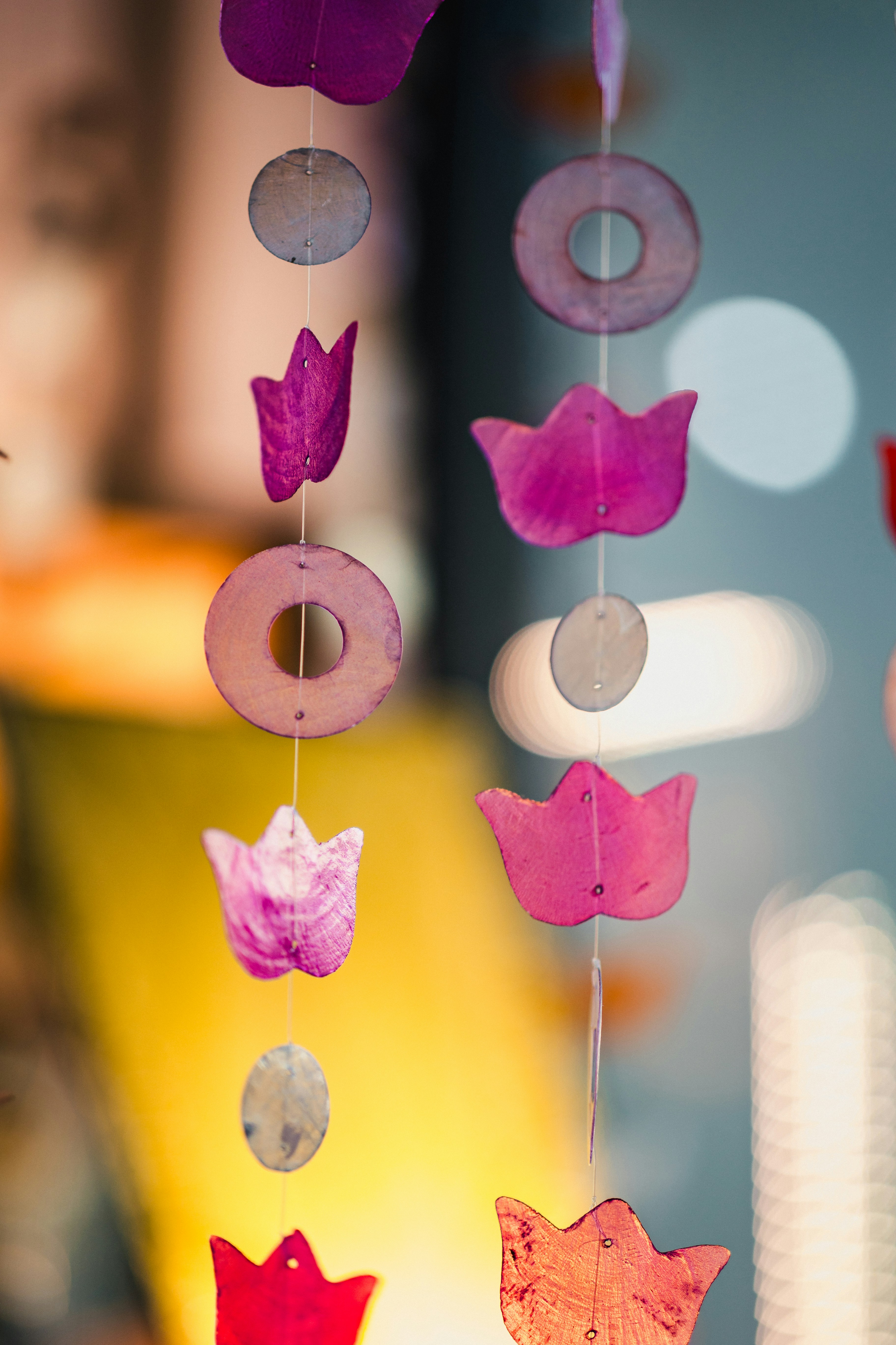 Pastel Circles and Petals: A Hanging Ornament Portrait