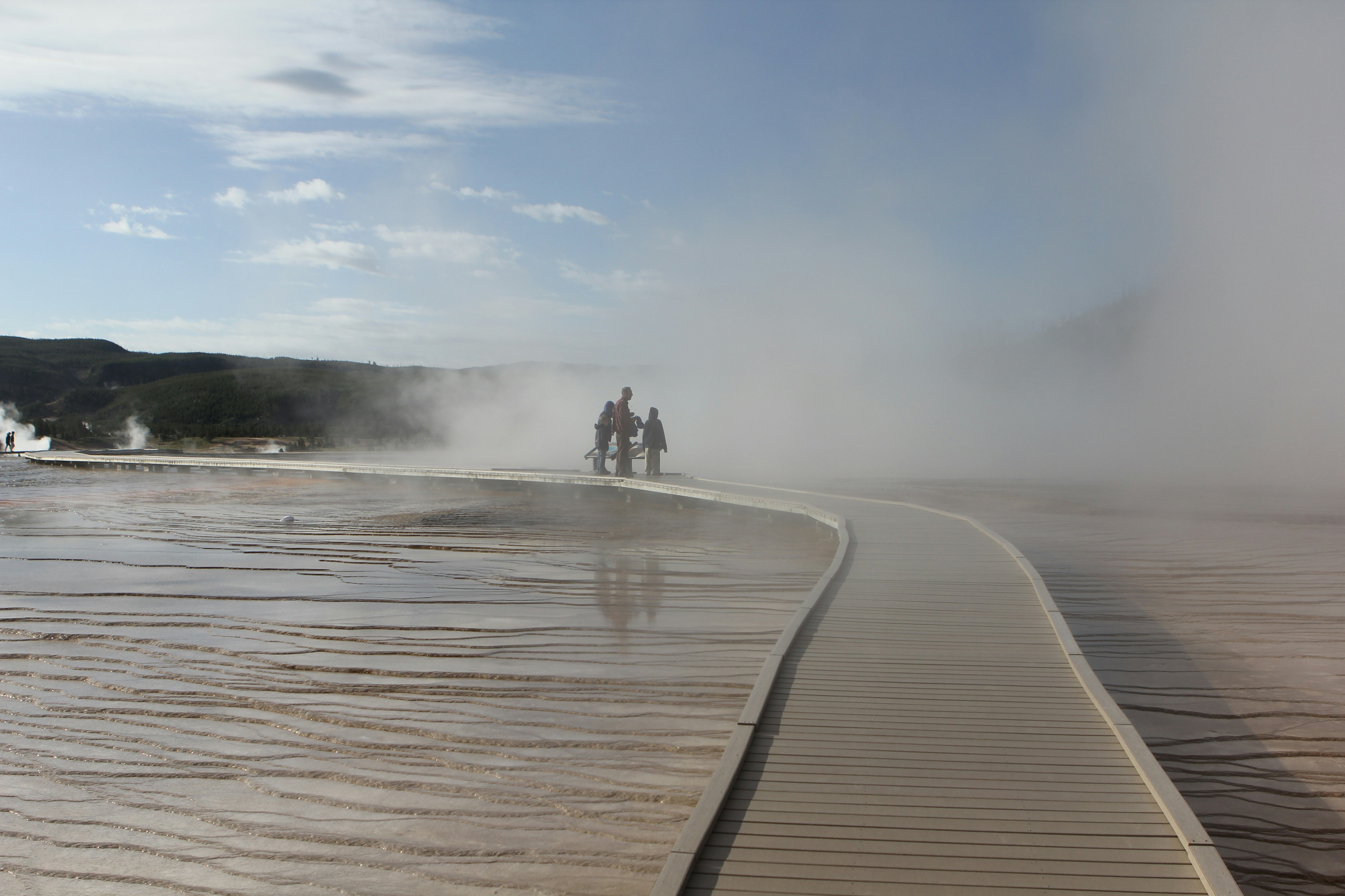 Mistbound Walk Along a Geothermal Boardwalk