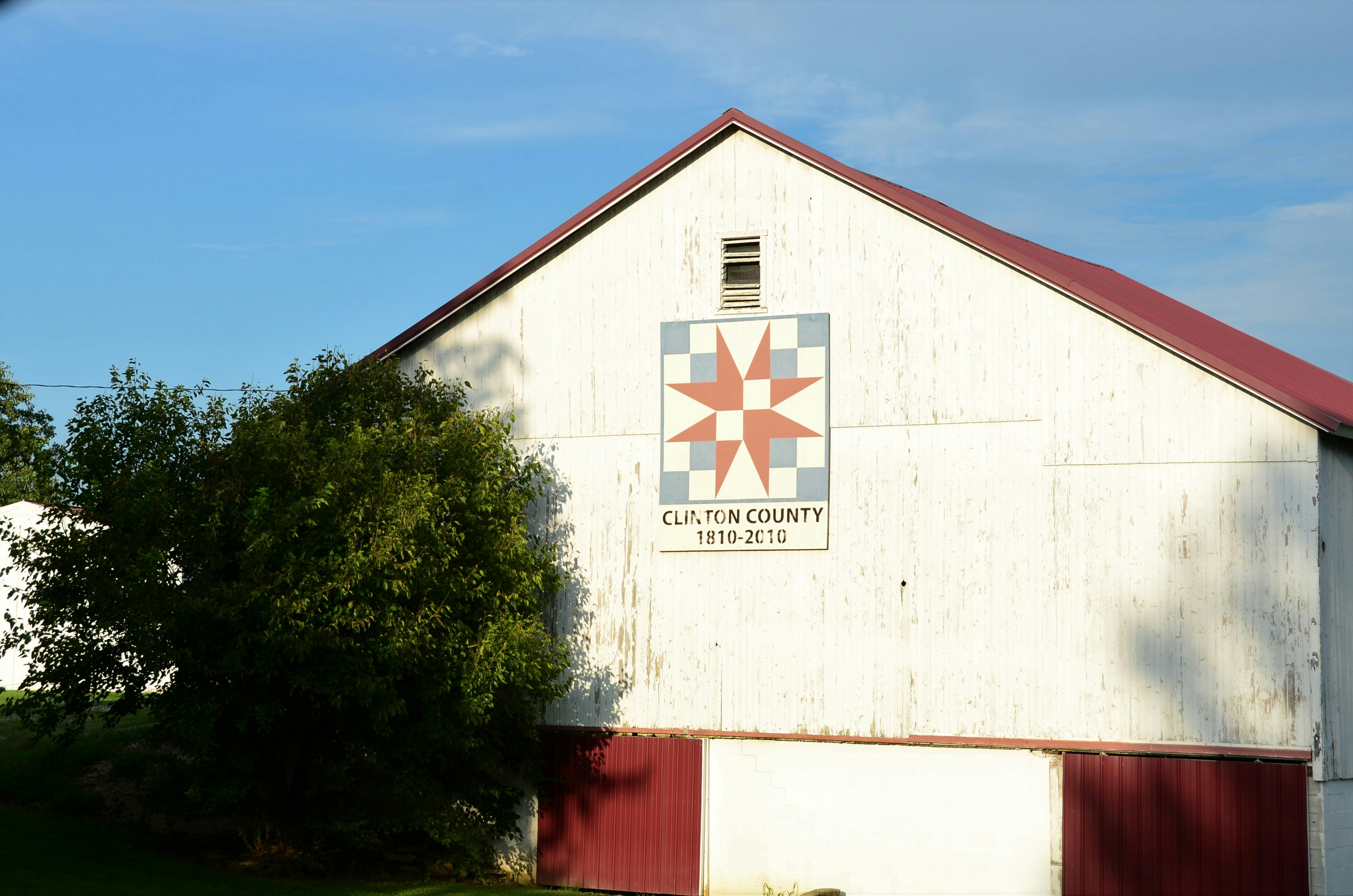 Quilted Barn Sign Under Clear Sky