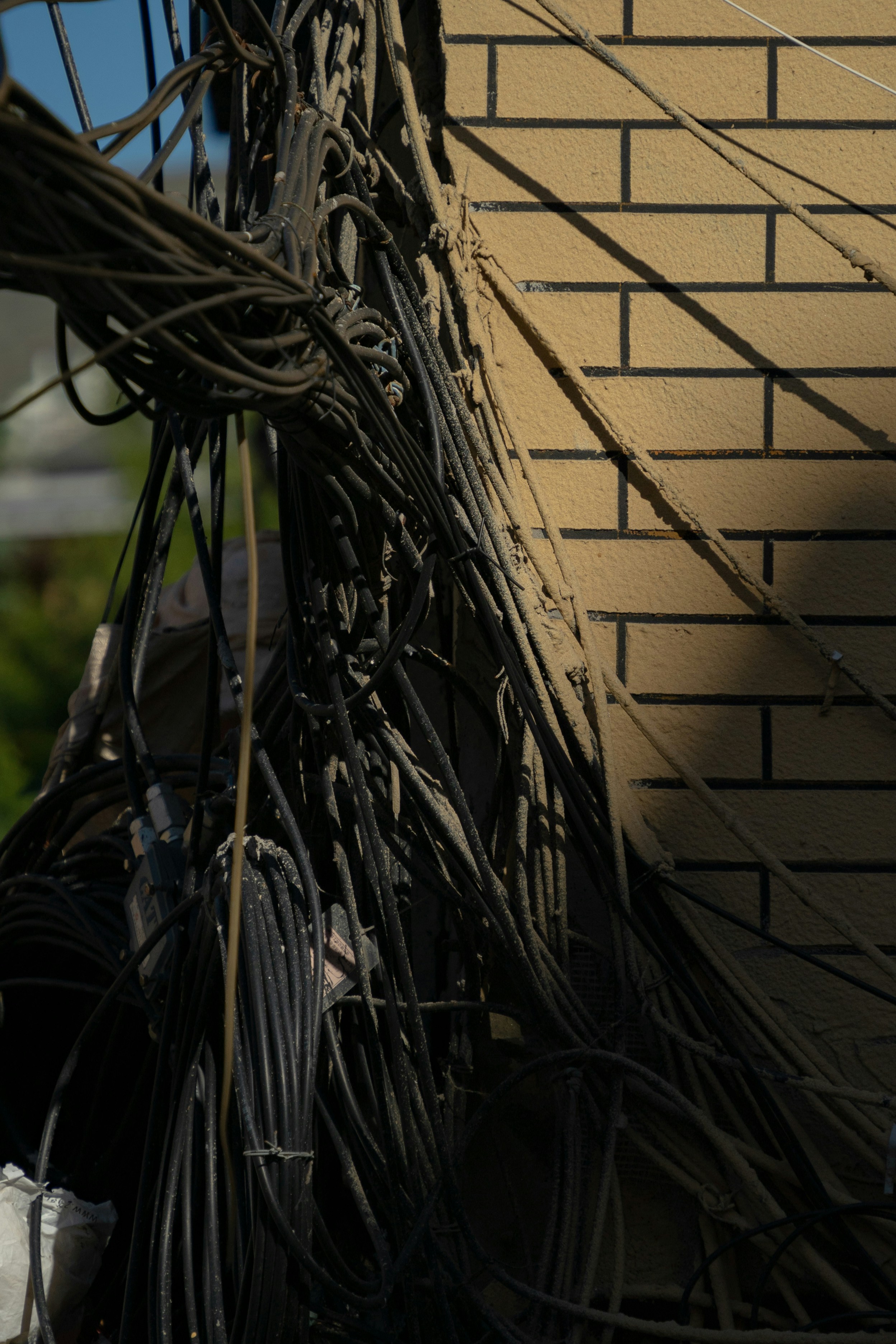 A close up of a bunch of wires on a building photo – Free Wiring Image ...
