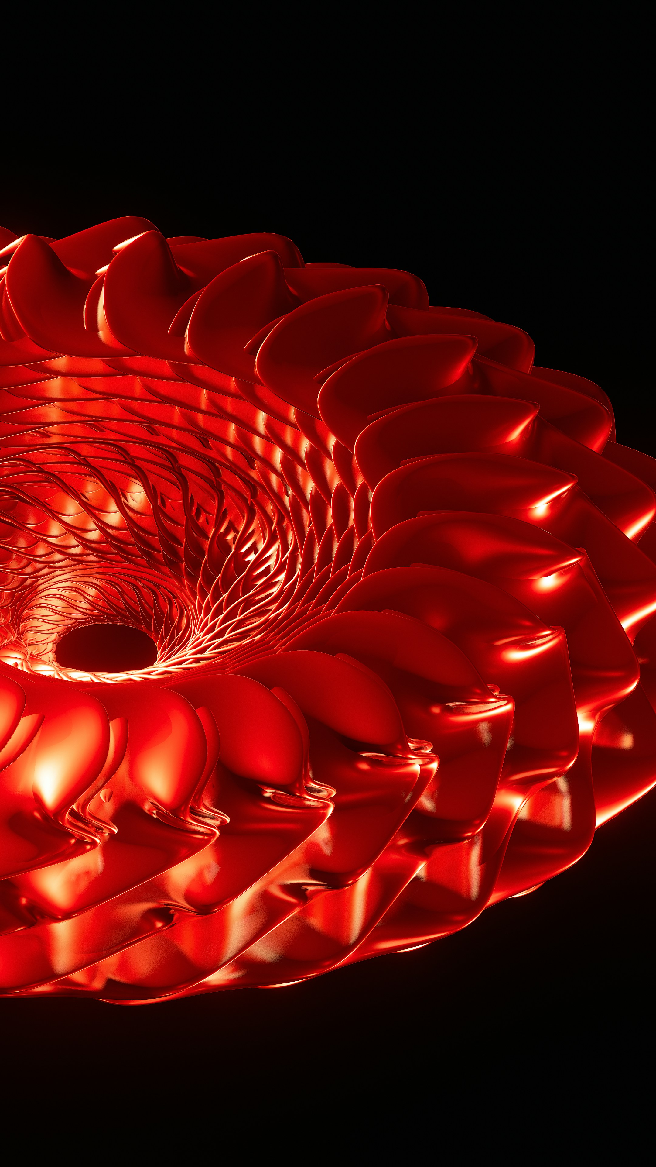 A red circular object with a black background photo – Free Render Image ...