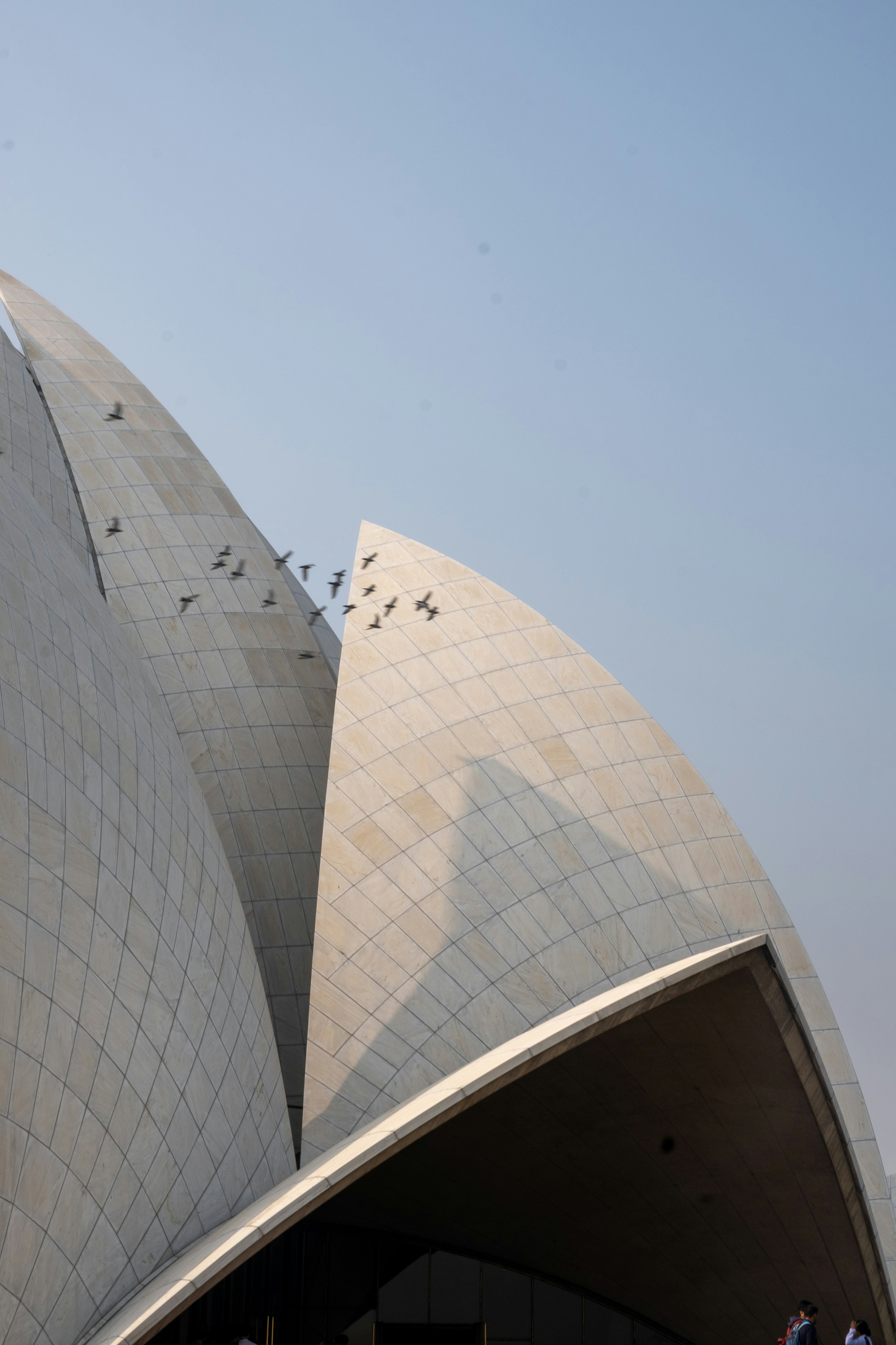 A group of people standing in front of a large building photo – Free ...