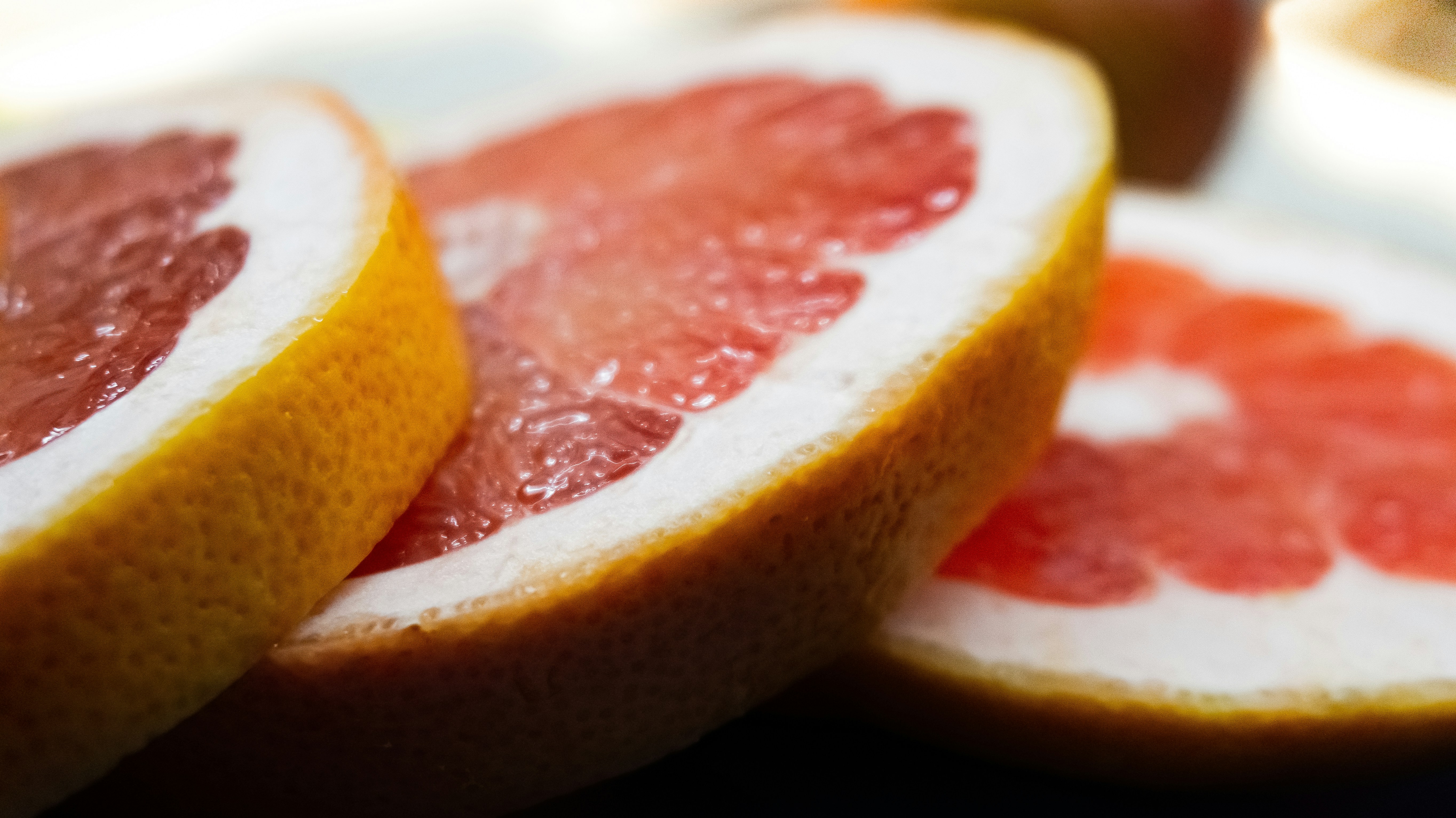Citrus Echo: A Close-Up Study of Grapefruit Slices
