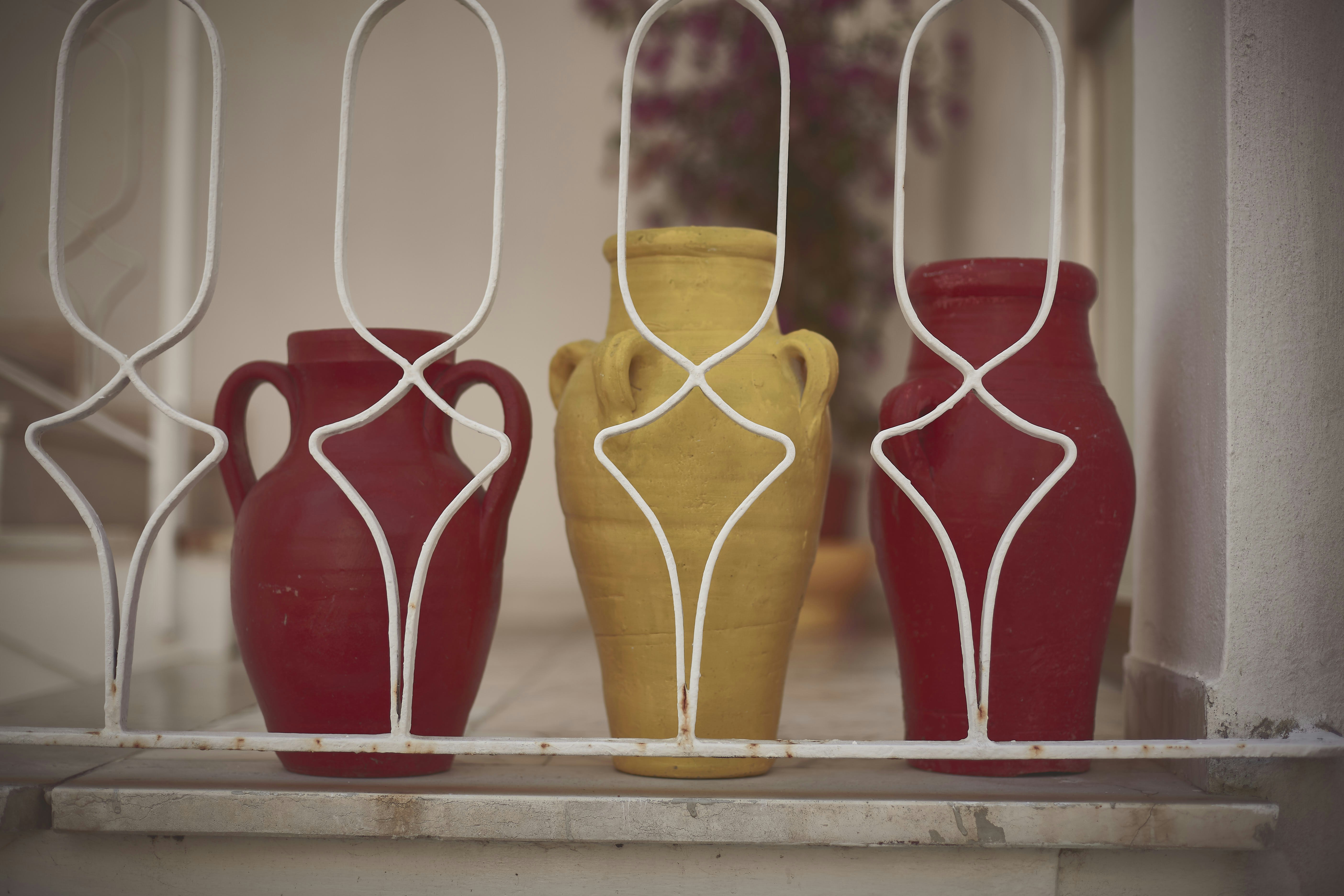 Center Vase Parade on a Sunlit Balcony
