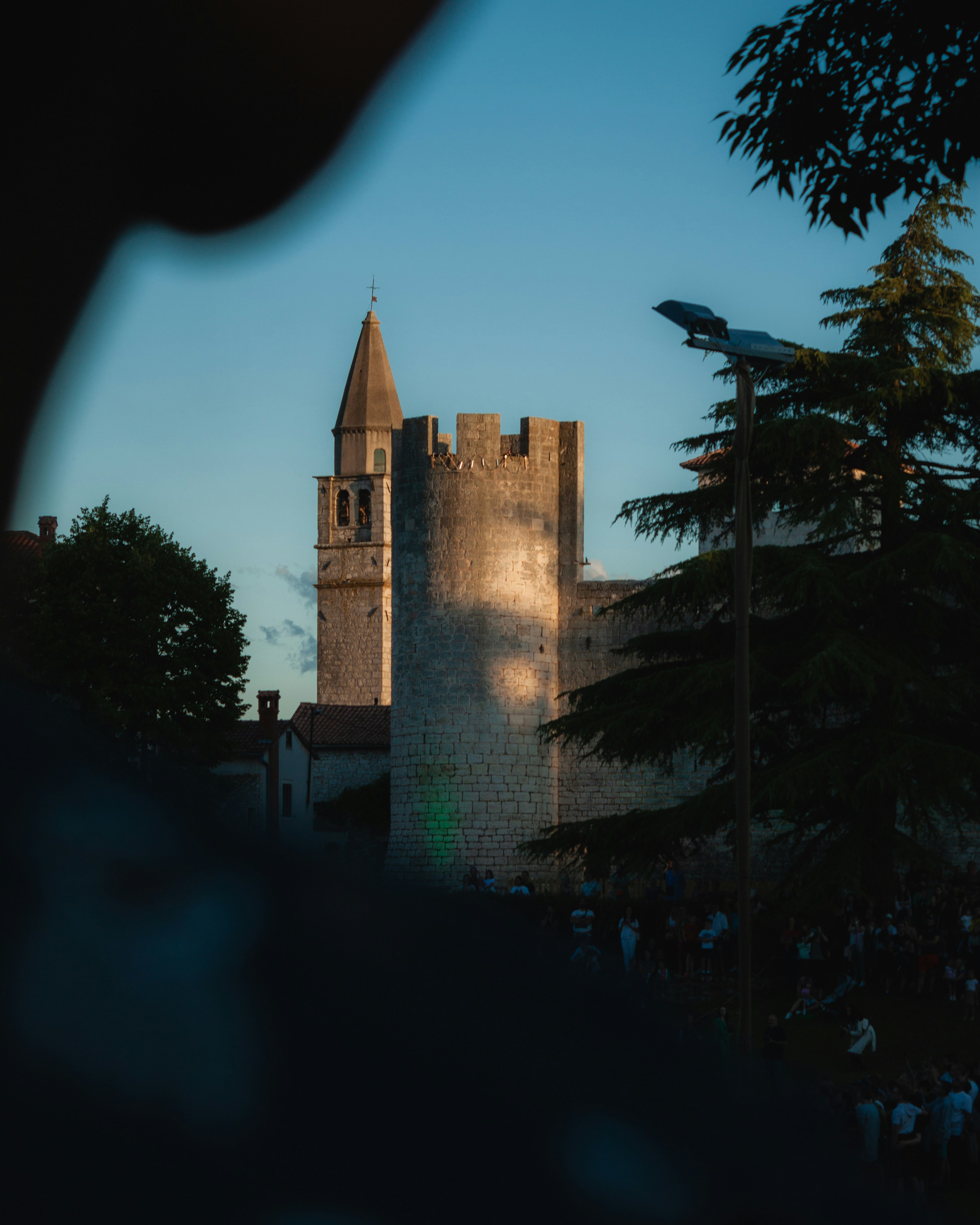 Golden Hour Keep: A Tower Bathed in Dusk Light