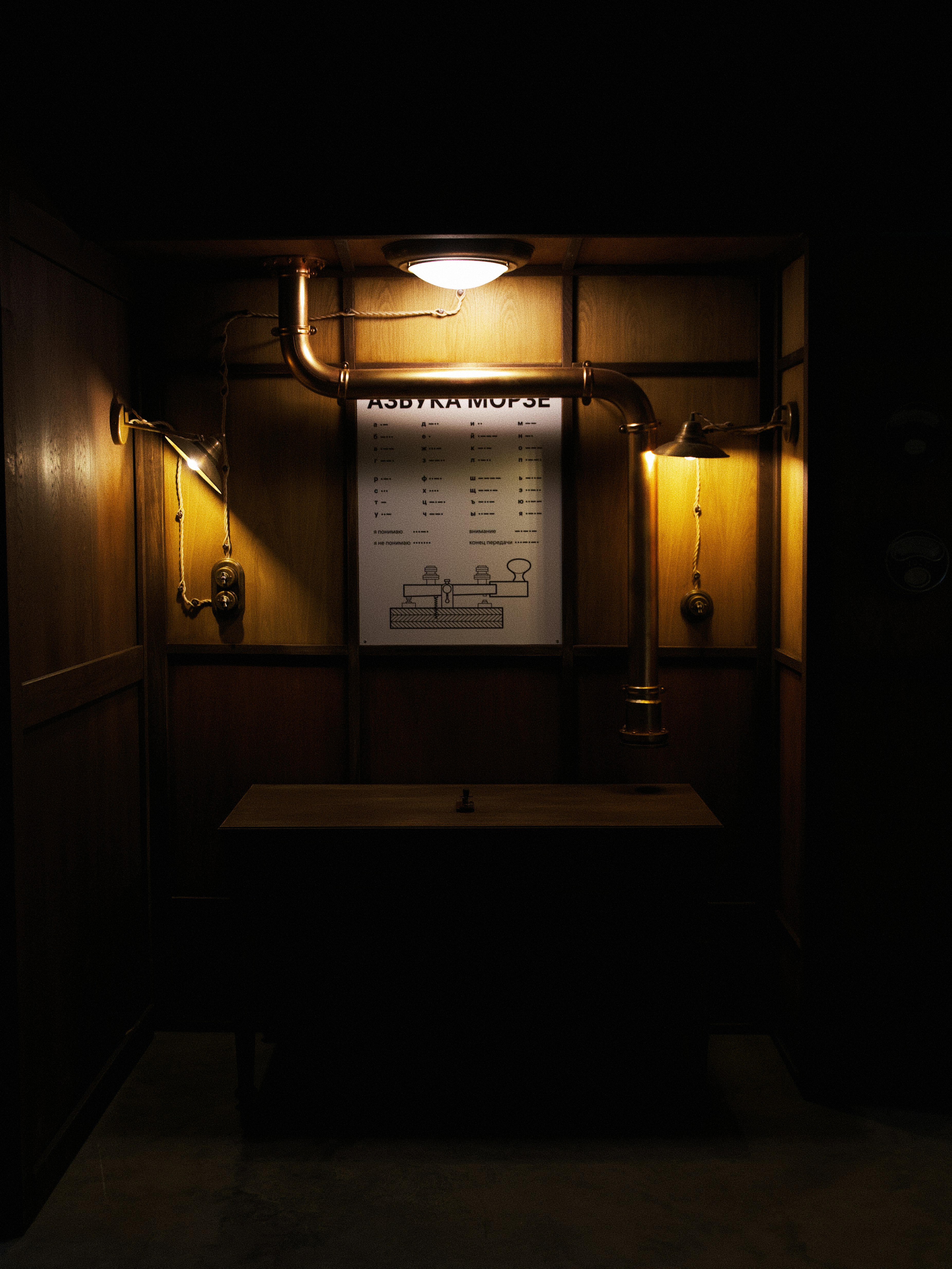 Illuminated Industrial Charm: A Retro Workspace