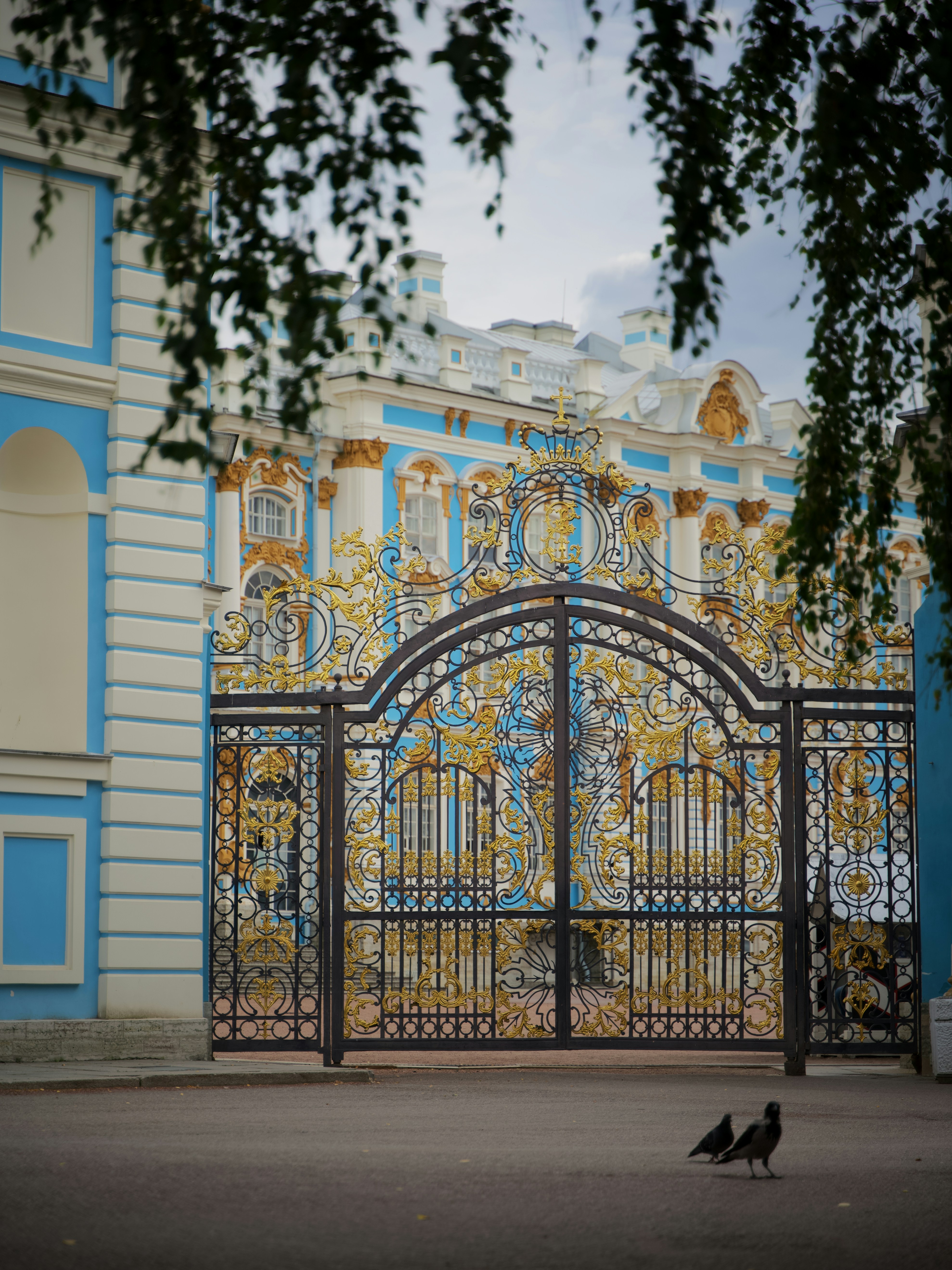 Azure Facade with a Gold-Threaded Gate: A Quiet Baroque Portal