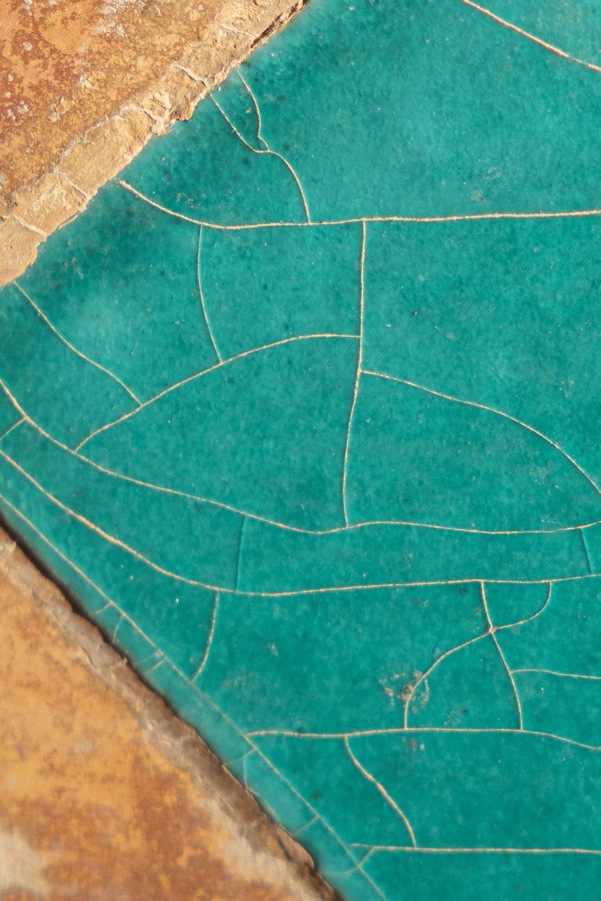 Turquoise Tile Mosaic with Fractured Veins