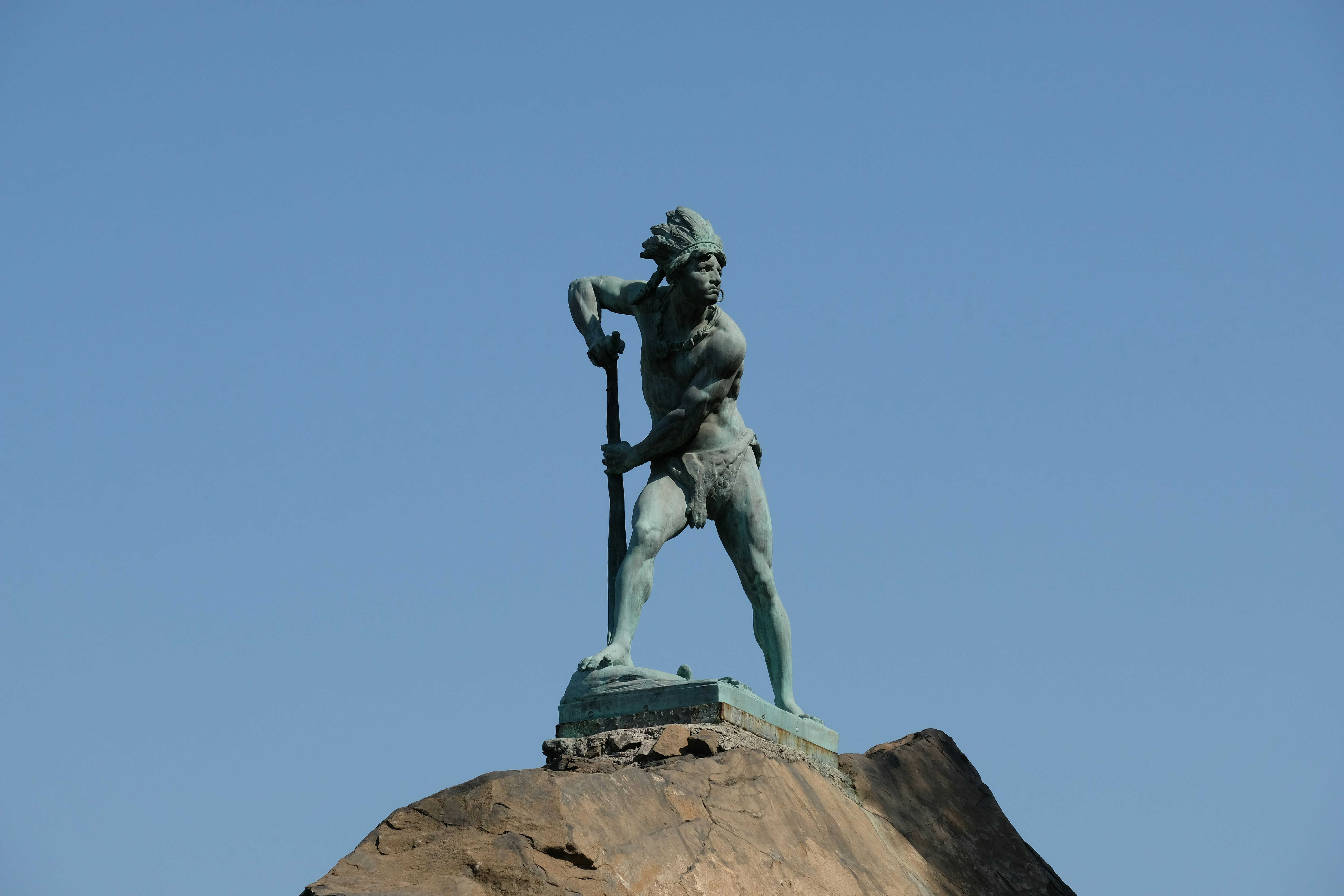 Bronze Sentinel on a Windswept Summit