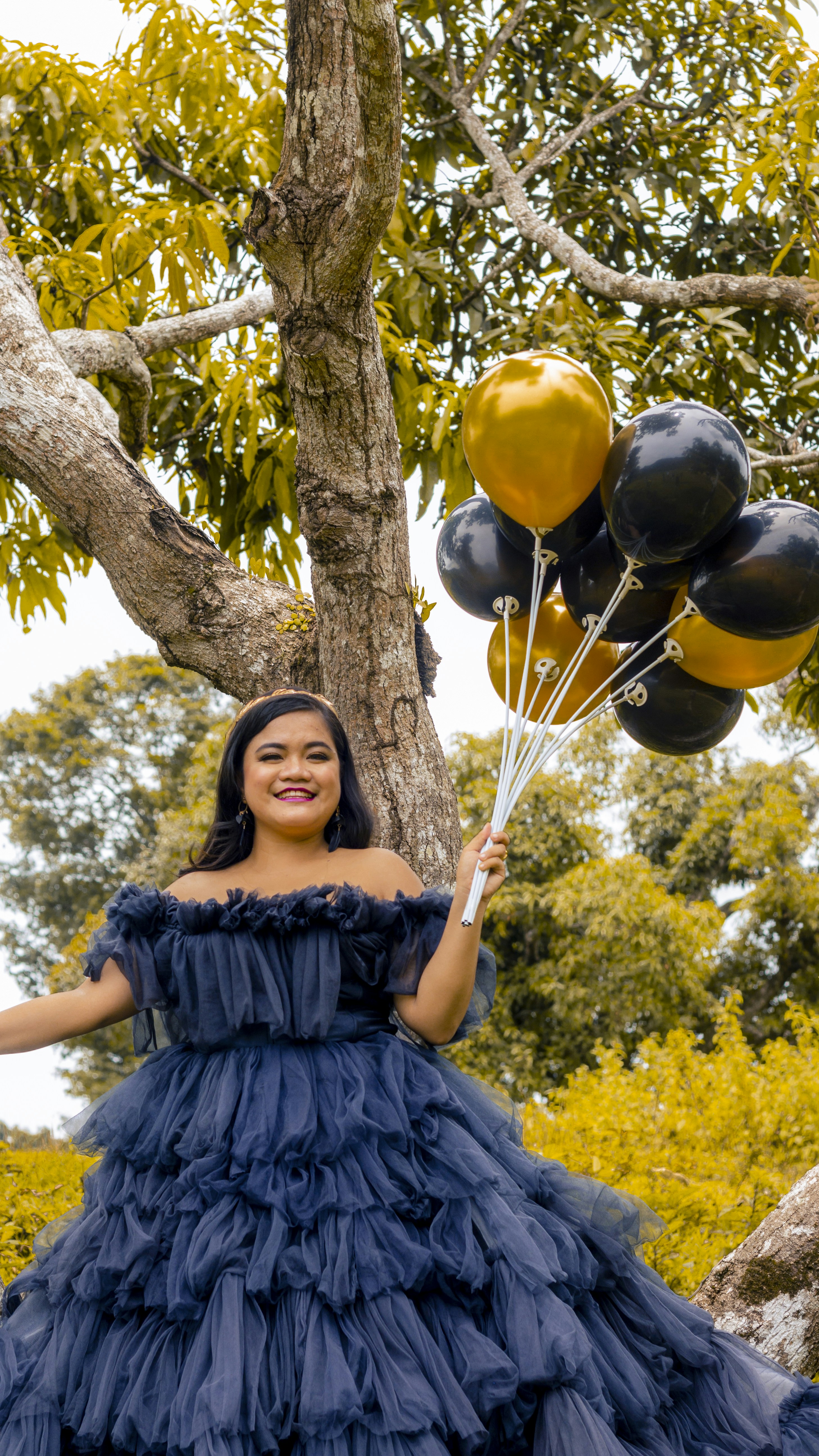 Balloon Bouquet in Colorful Orchard Dress