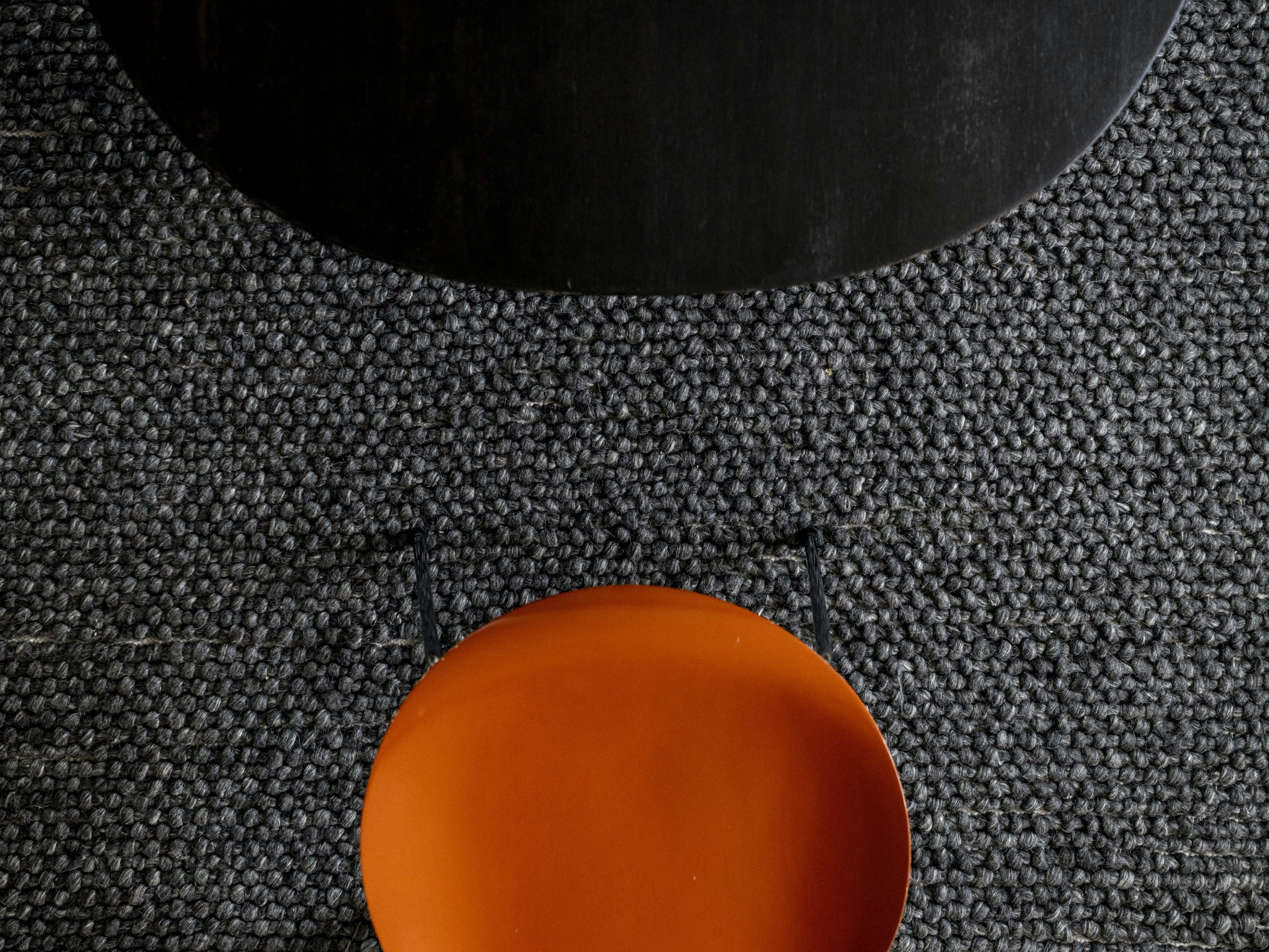 Orange Orb on a Pebble-Weave Canvas