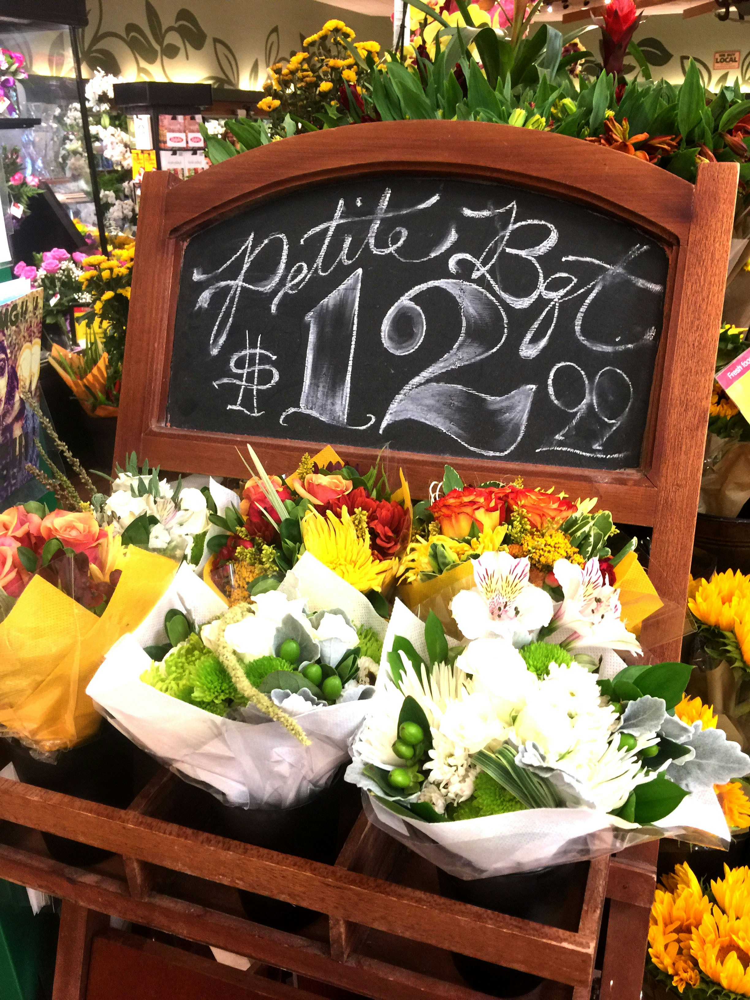 Market Chalkboard Ad for Fresh Bouquets