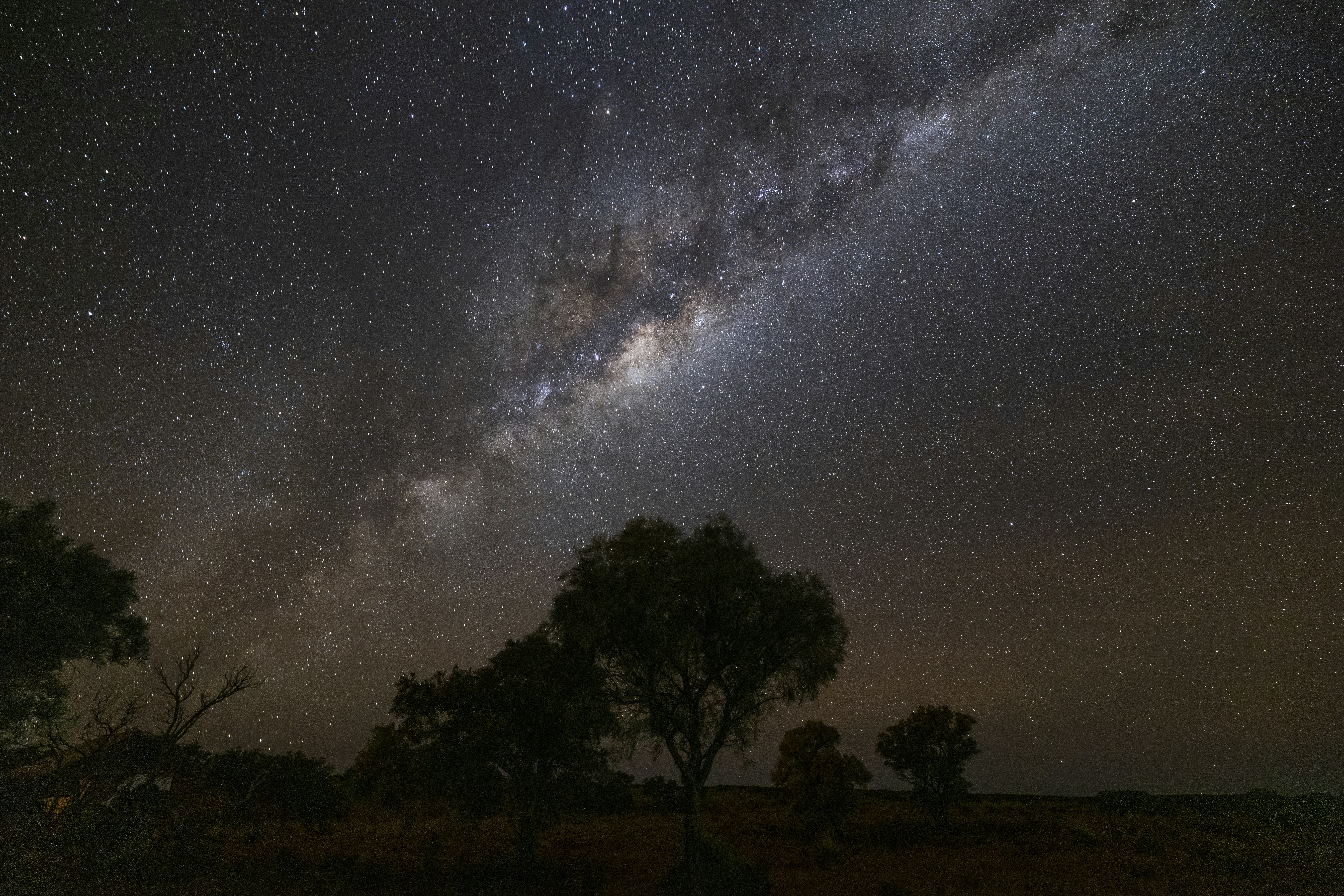 Milky Way Core Over Silhouetted Horizon