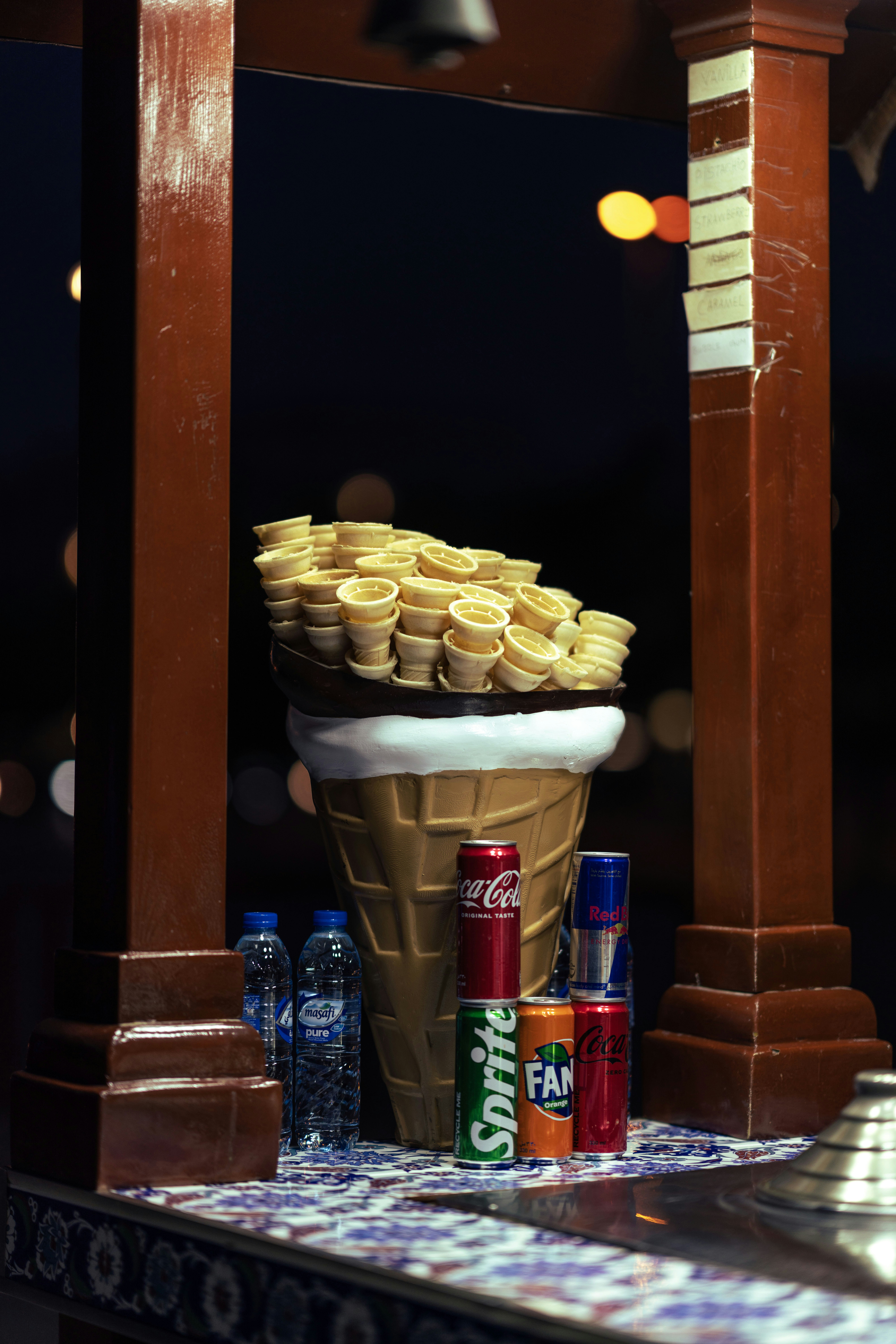 Cone Cathedral at Night: A Tower of Tiny Cones
