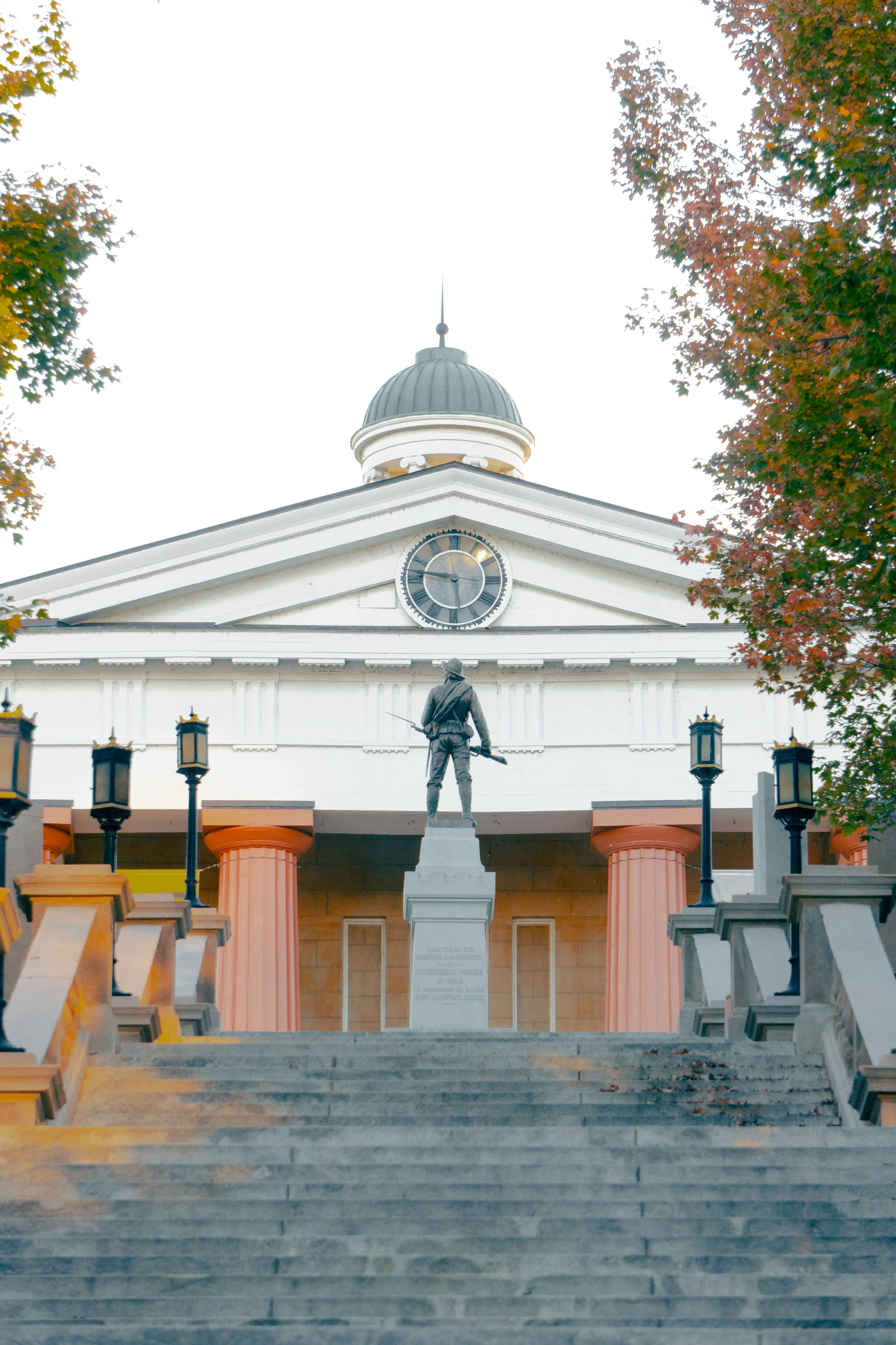 a statue of a man on top of a building