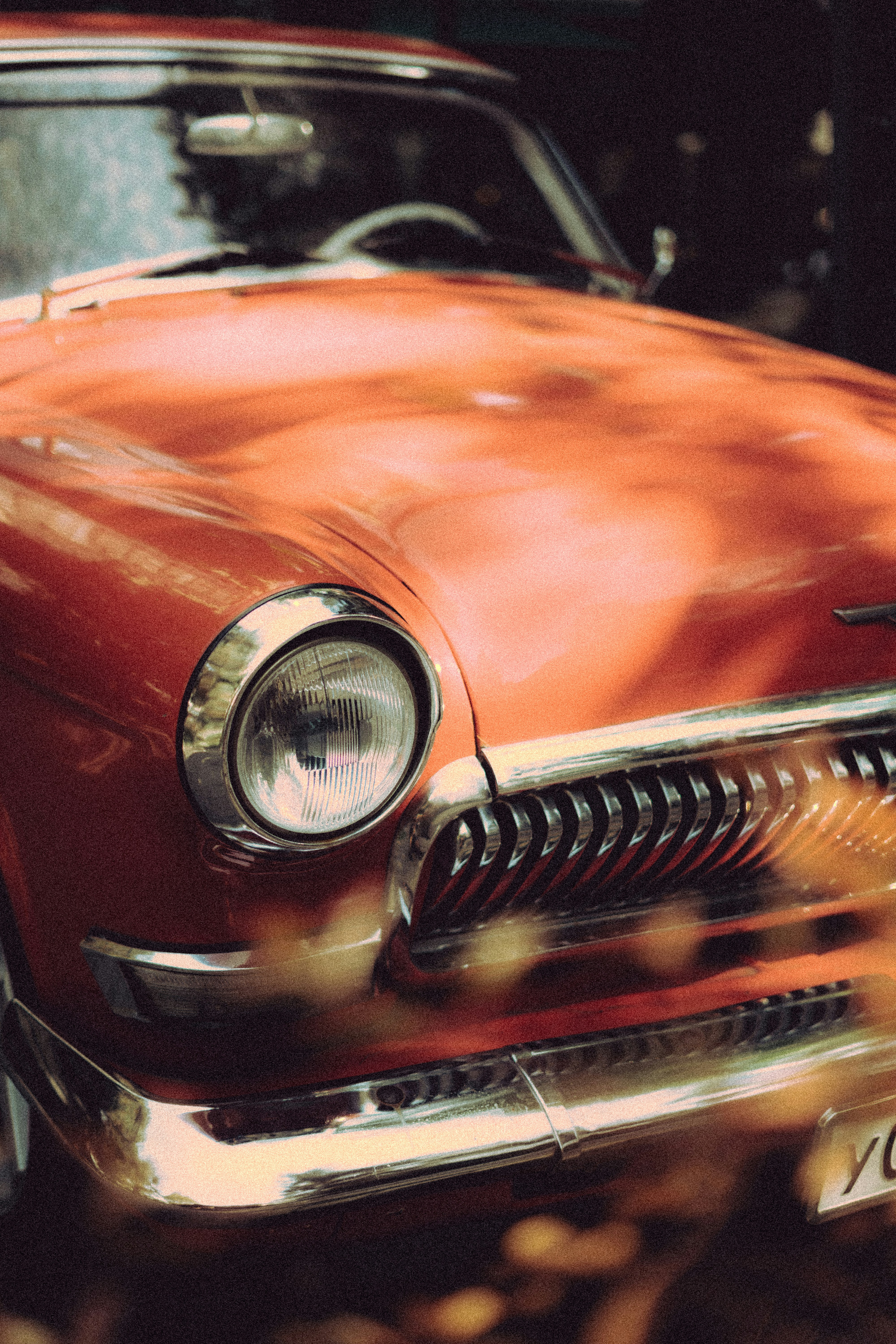 Crimson Classic: The Steel Smile of a Vintage Front End