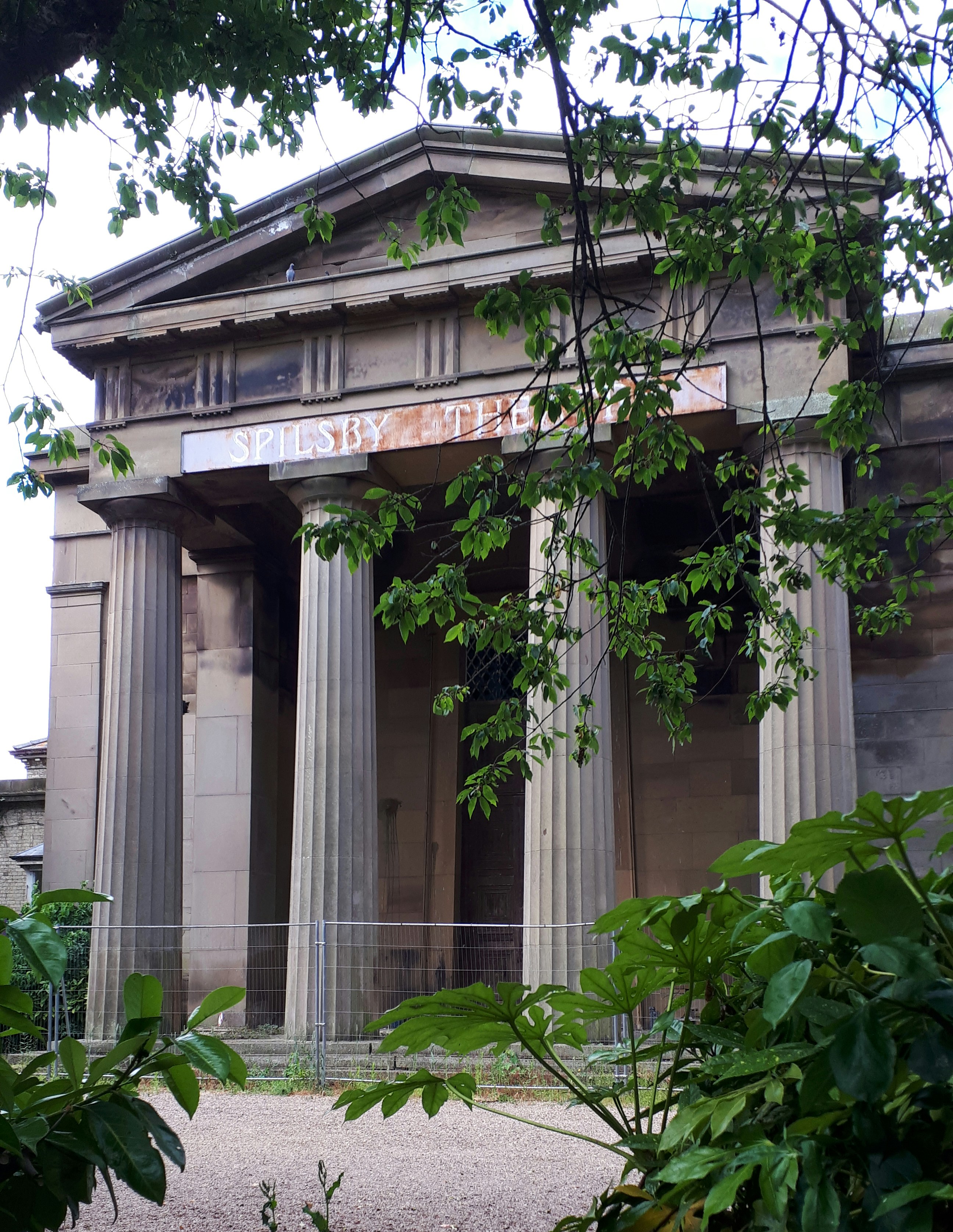 Veiled Columns: Green Tangle Framing a Neoclassical Façade