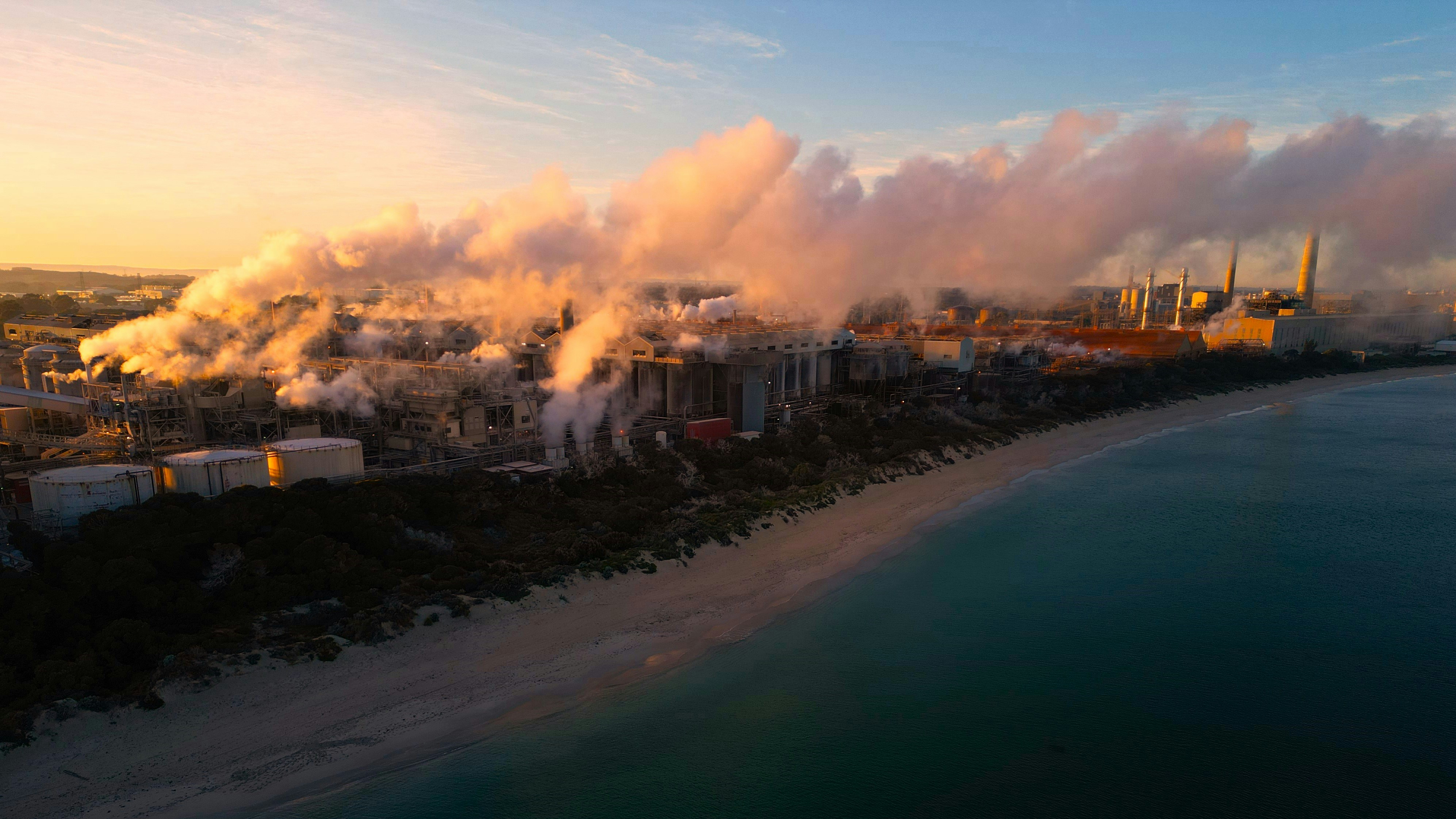 Plume Atlas: Sunset Sweep Along the Industrial Coast