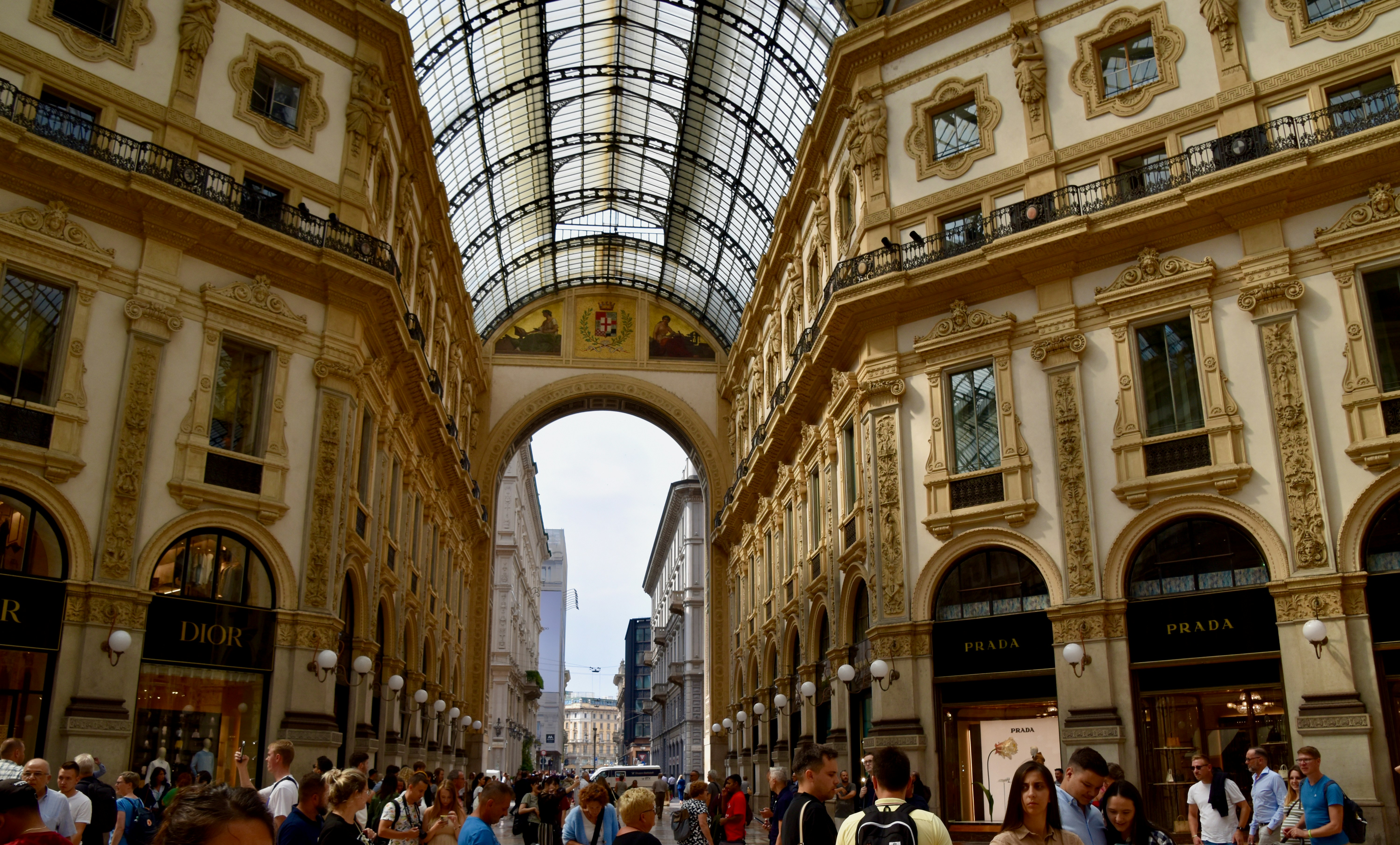 Under the Glass Vault: Crowds and Gilded Facades in a Grand Arcade