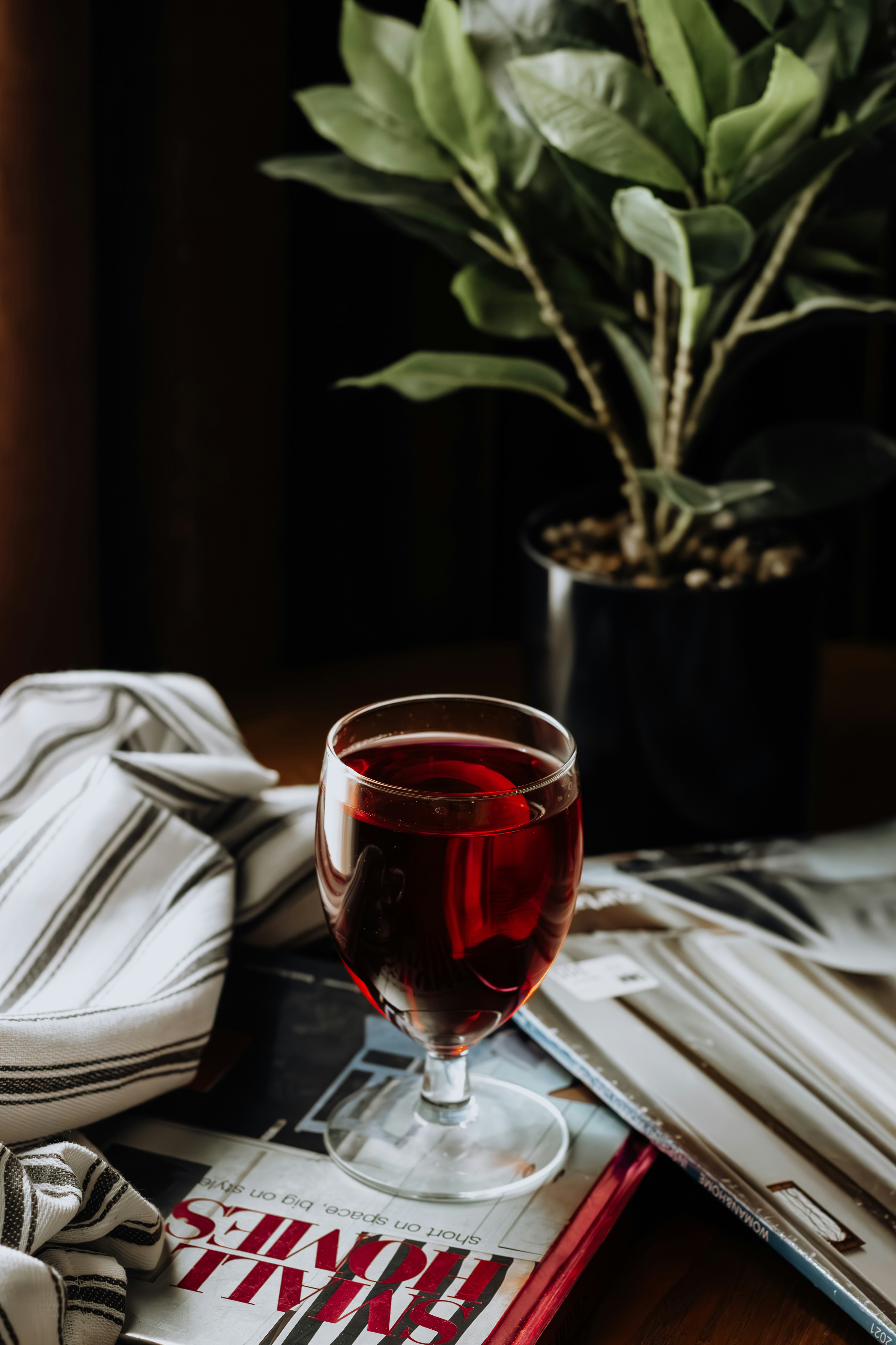 Crimson Glass: A Quiet Moment on the Table